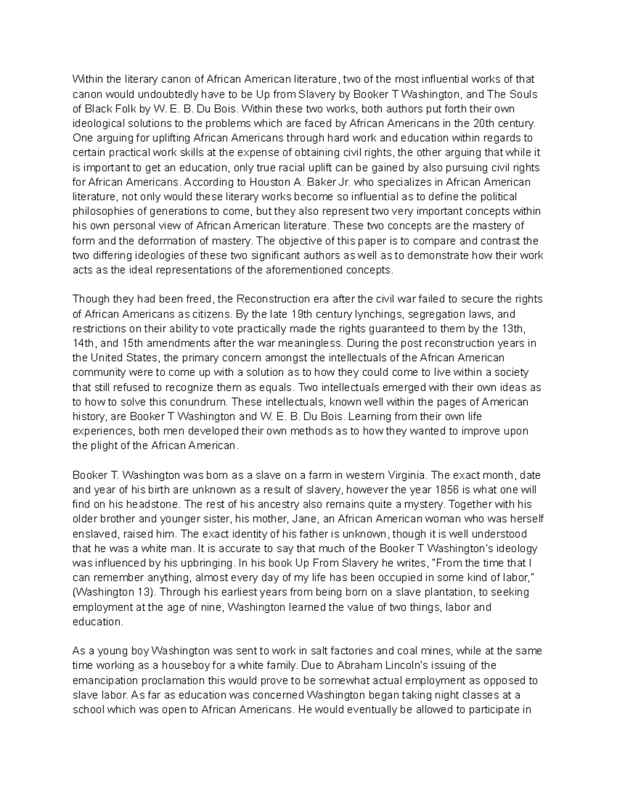 Theme Of Slavery In The Souls Of Black Folk By W. E. B. Du Bois And Up ...
