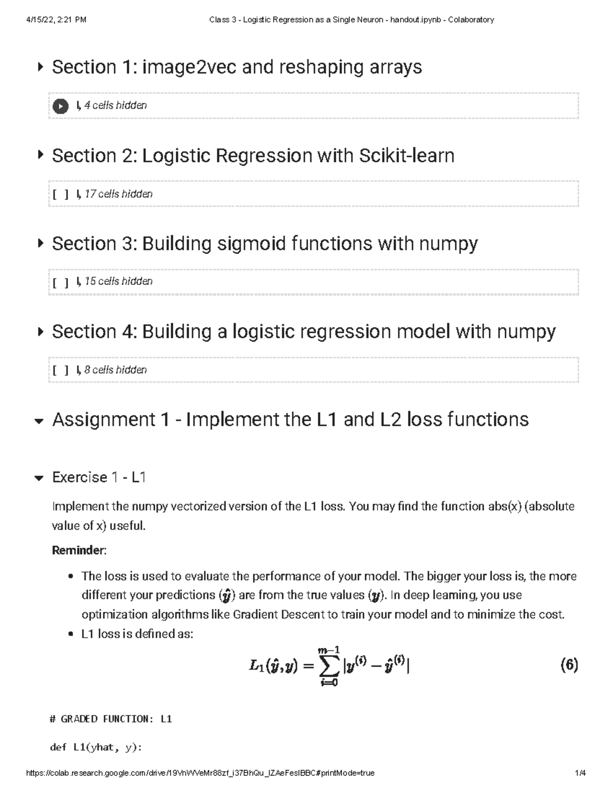 Class 3 Logistic Regression As A Single Neuron Handoutipynb