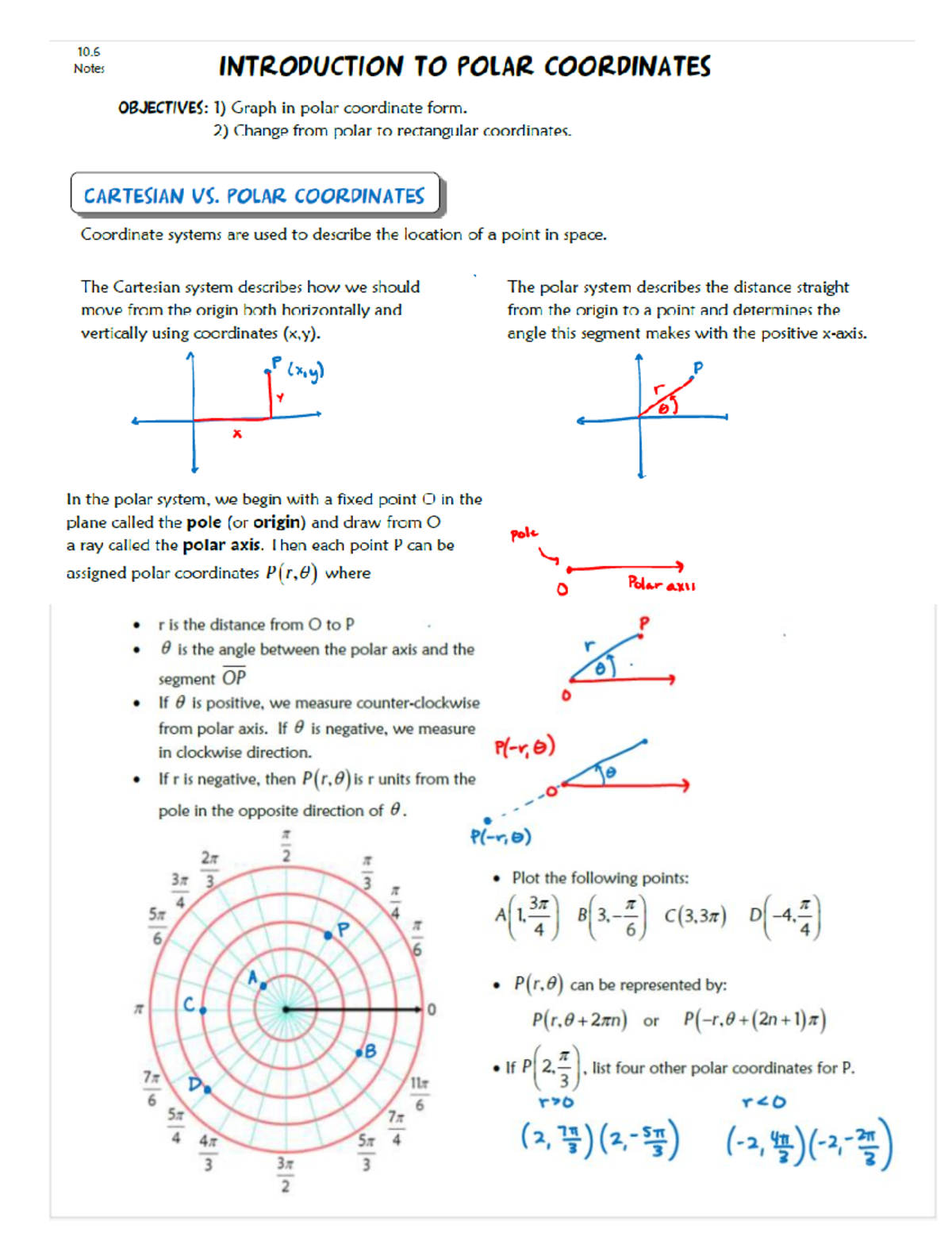 Notes-1 - Docu - Note : One can find many representations of a polar ...