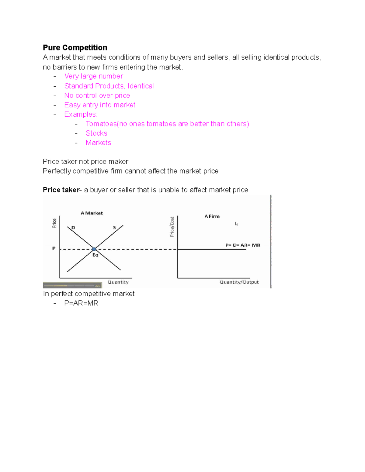 Econ market structures - Pure Competition A market that meets ...