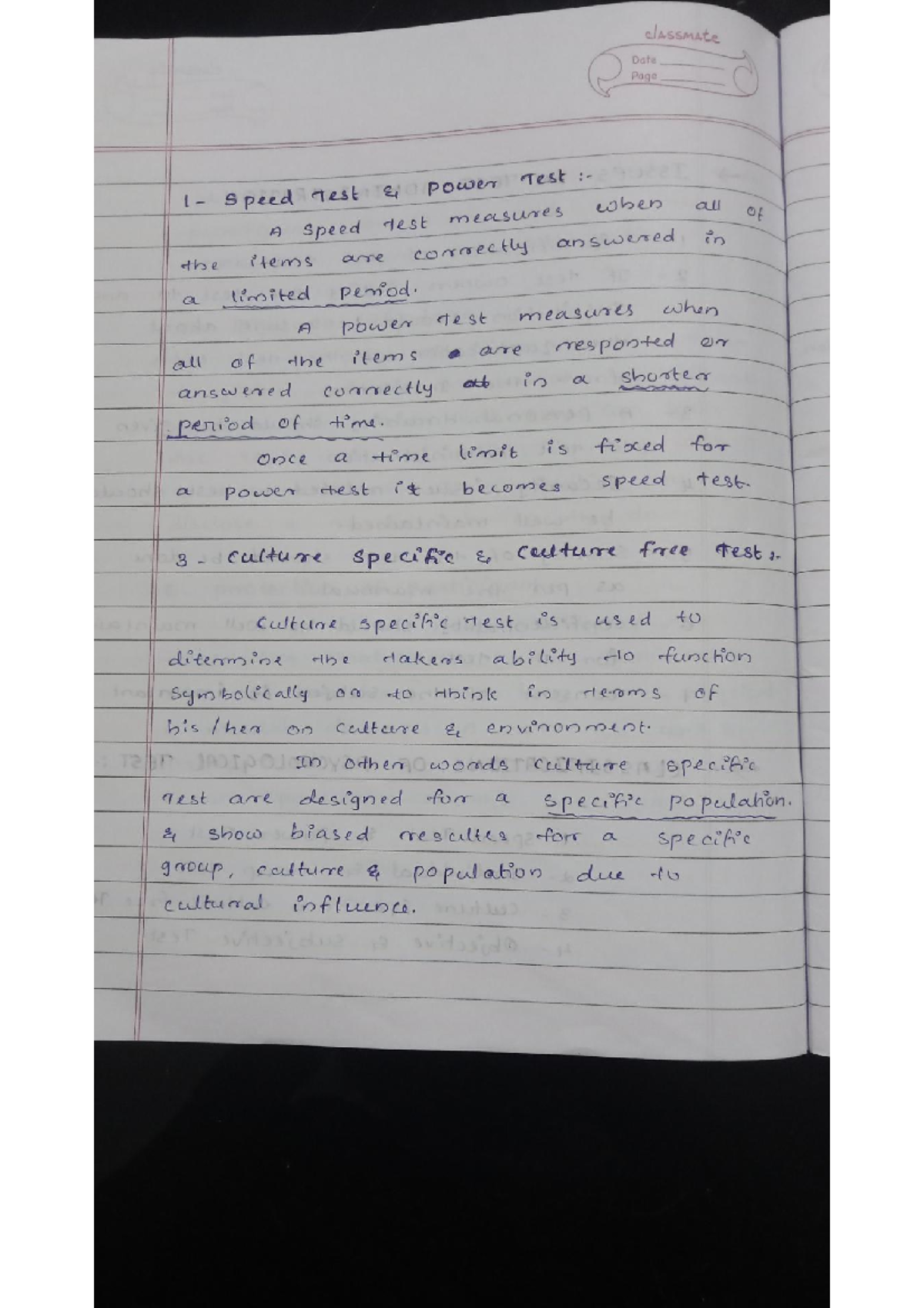 Classifications of Psychological Test - Bsc psychology - Studocu