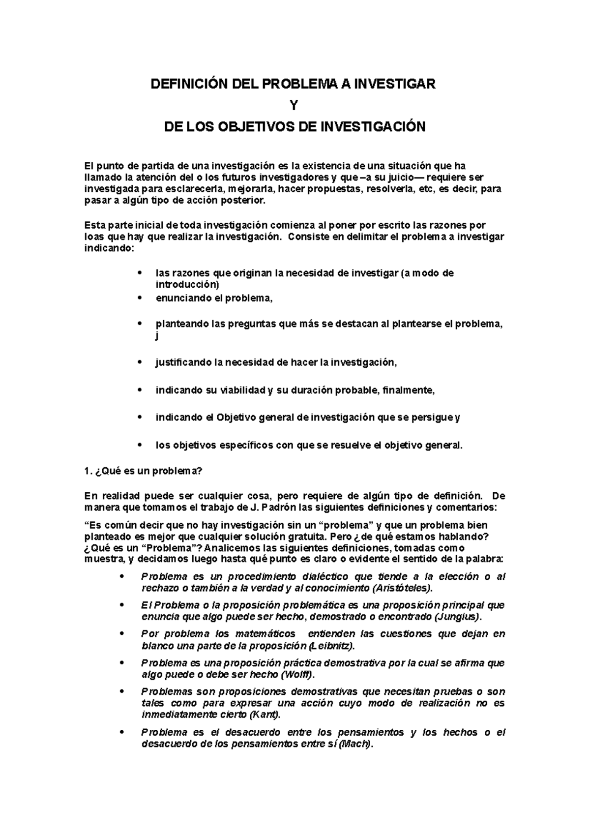Definición DEL Problema A Investigar Y LOS Objetivos DE LA ...