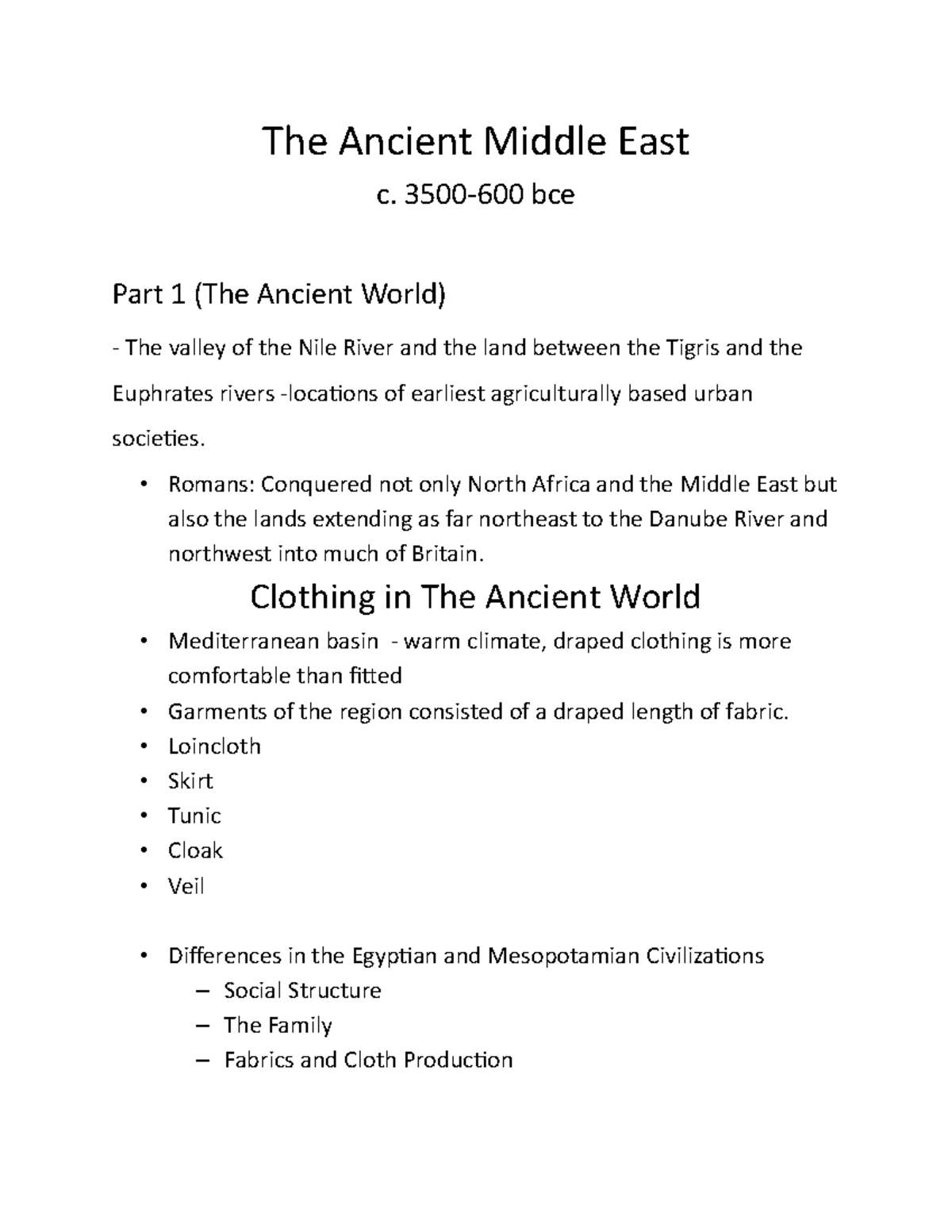 The Ancient Middle East - 3500-600 bce Part 1 (The Ancient World) - The ...