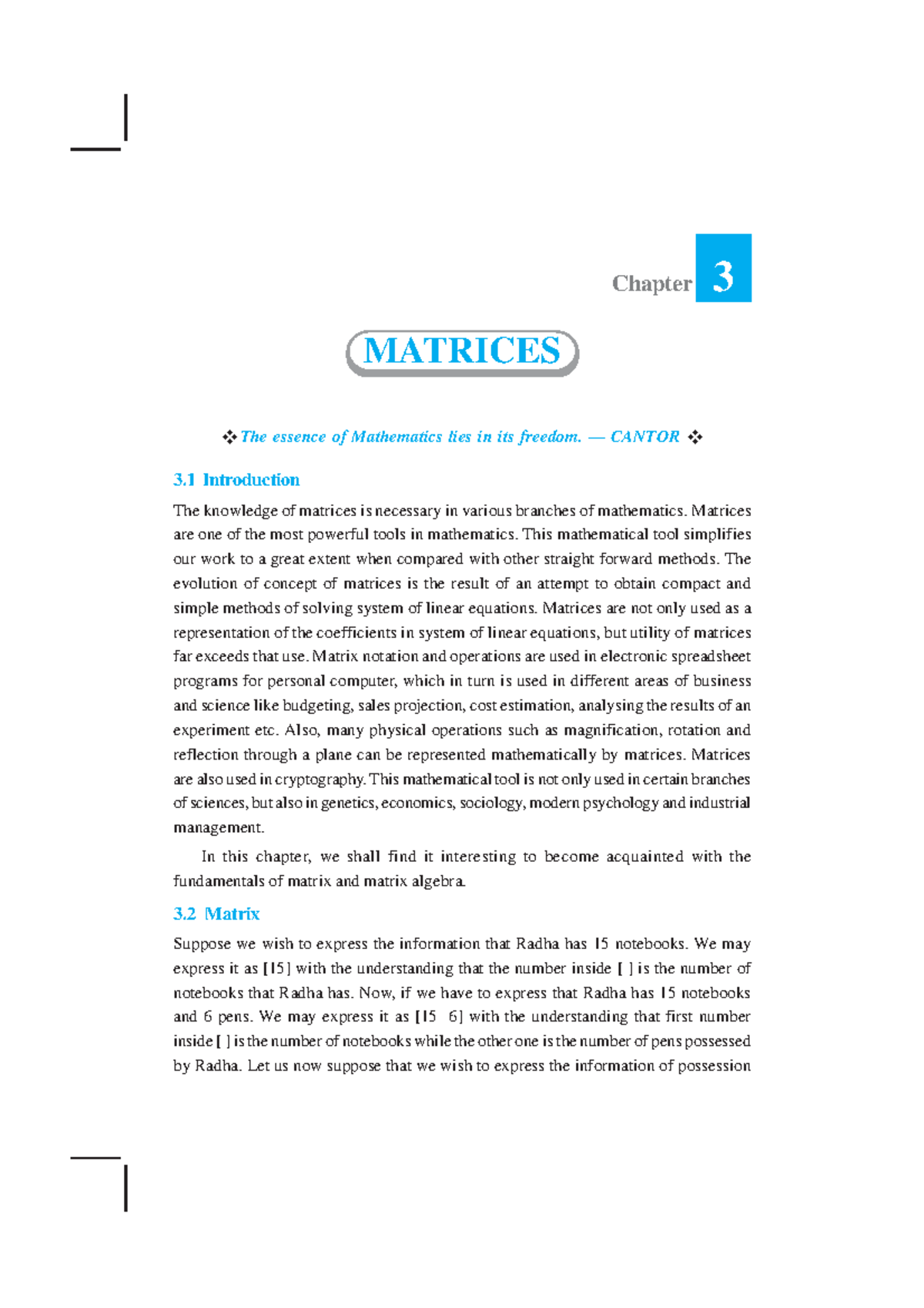 Unit 1 QTT 201 Matrices - LEC NOTES - 56 MATHEMATICS The essence of ...
