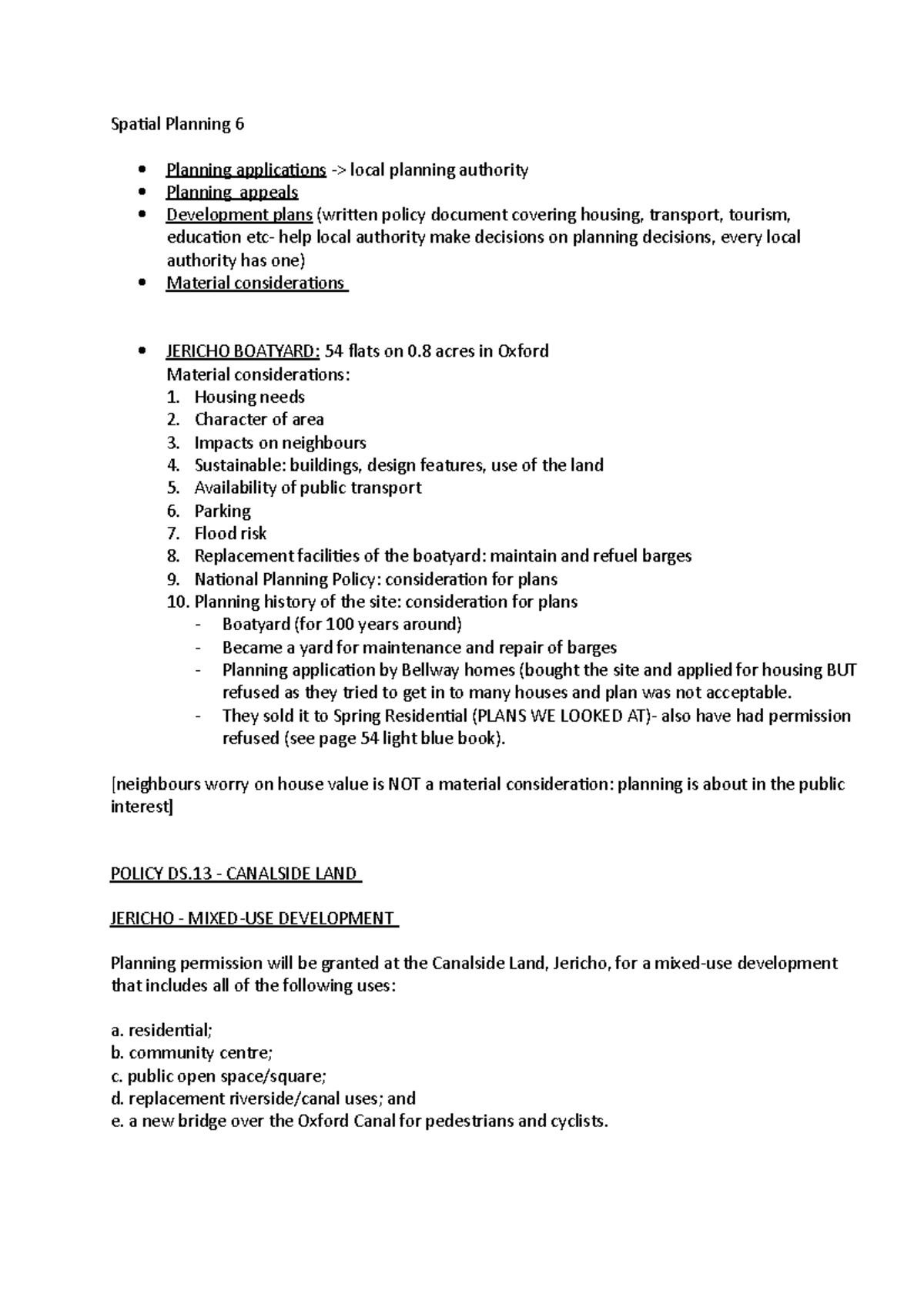 Spatial Planning 6 - Lecture notes 6 - Spatial Planning 6 Planning ...