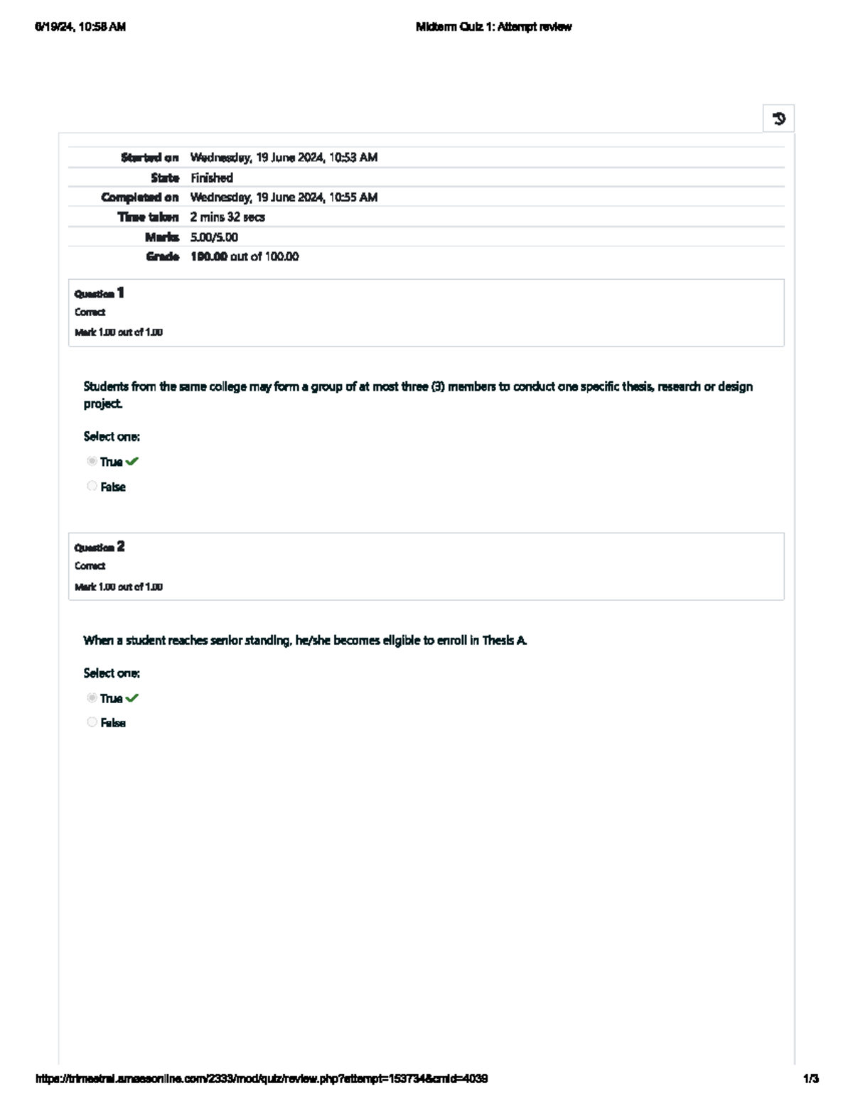 Capstone 2 midterm - helping hand - 10:58 AM Midterm Quiz 1: Attempt ...
