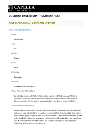 COUN 5254-Unit 10-Discussion 1 - COUN 5254-Reflection Counseling 5254 ...