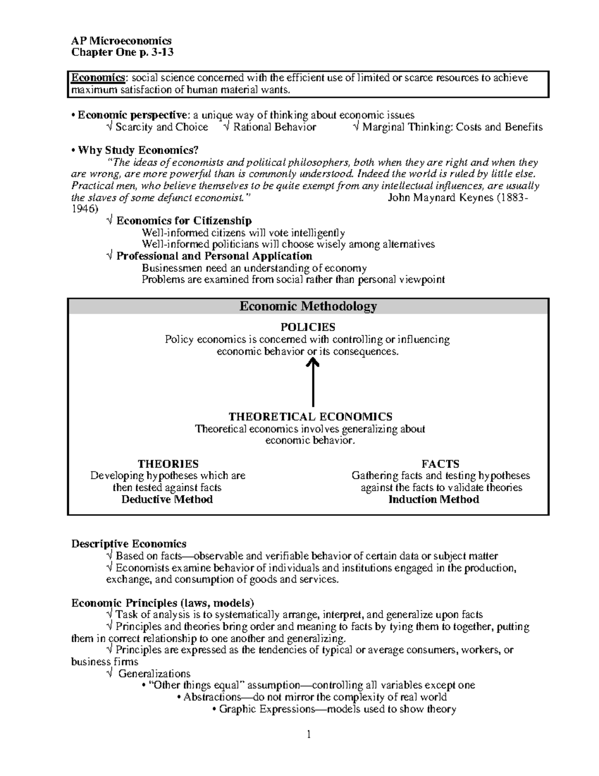Micro Book Notes 17th Ed - AP Microeconomics Chapter One p. 3 ...