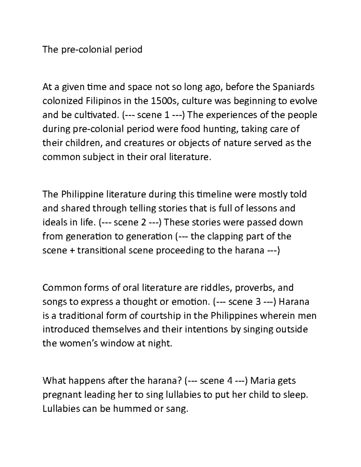 Pre-colonial period script - The pre-colonial period At a given time ...