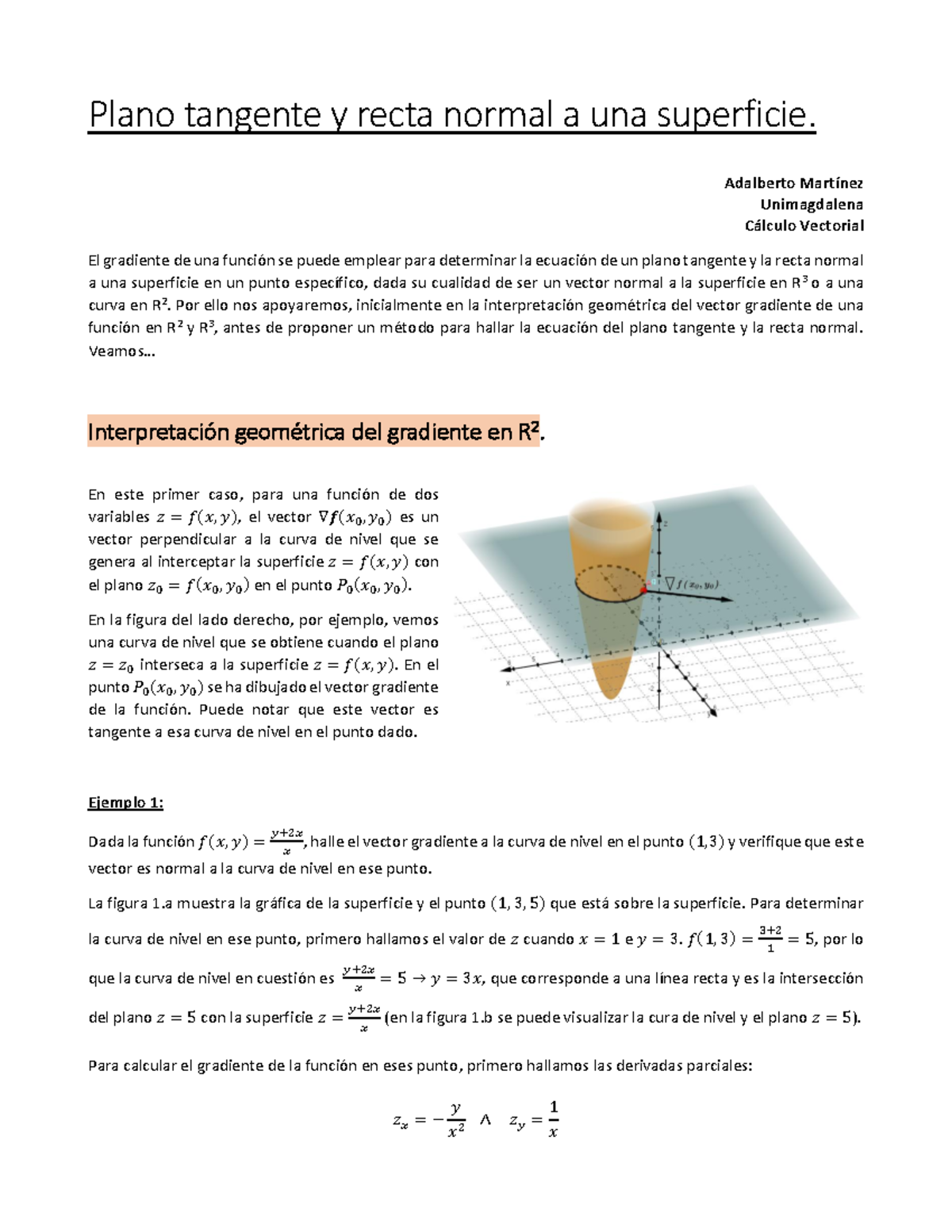 Clase 9 Plano Tang-Recta Normal - Plano tangente y recta normal a una ...