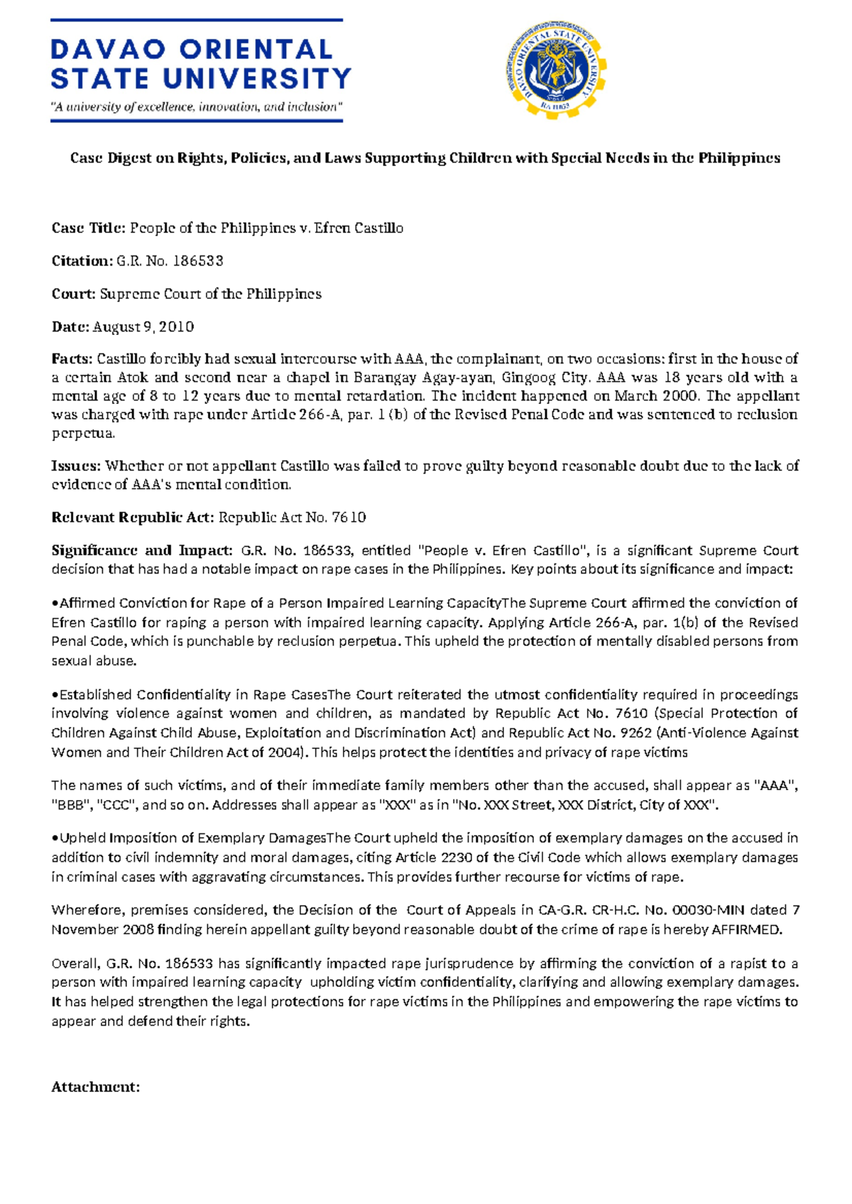 Case-Digest - A case digest - Case Digest on Rights, Policies, and Laws ...