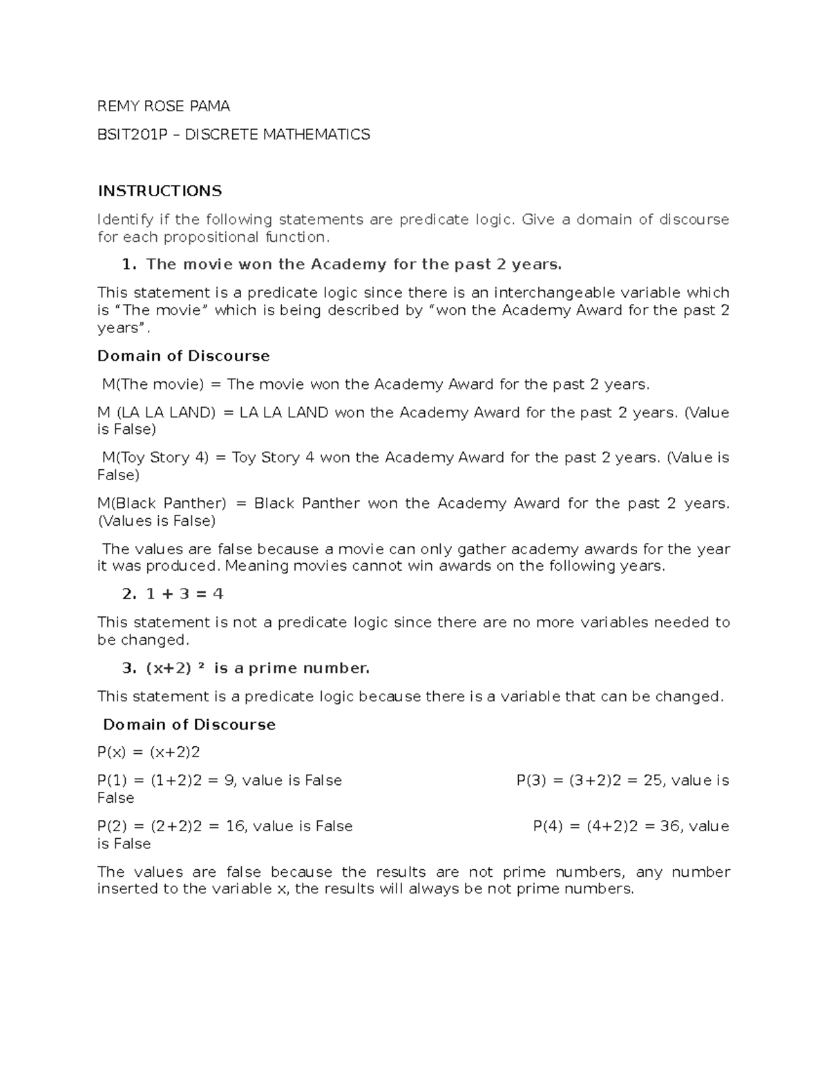 02ACT1-PAMA-MATH_LECTURES_EXAMPLES HOT TO MOVE ON - REMY ROSE PAMA BSIT201P – DISCRETE ...