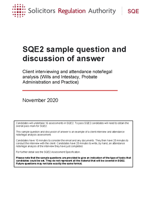 Sqe2 sample question legal research - SQE2 sample question and ...