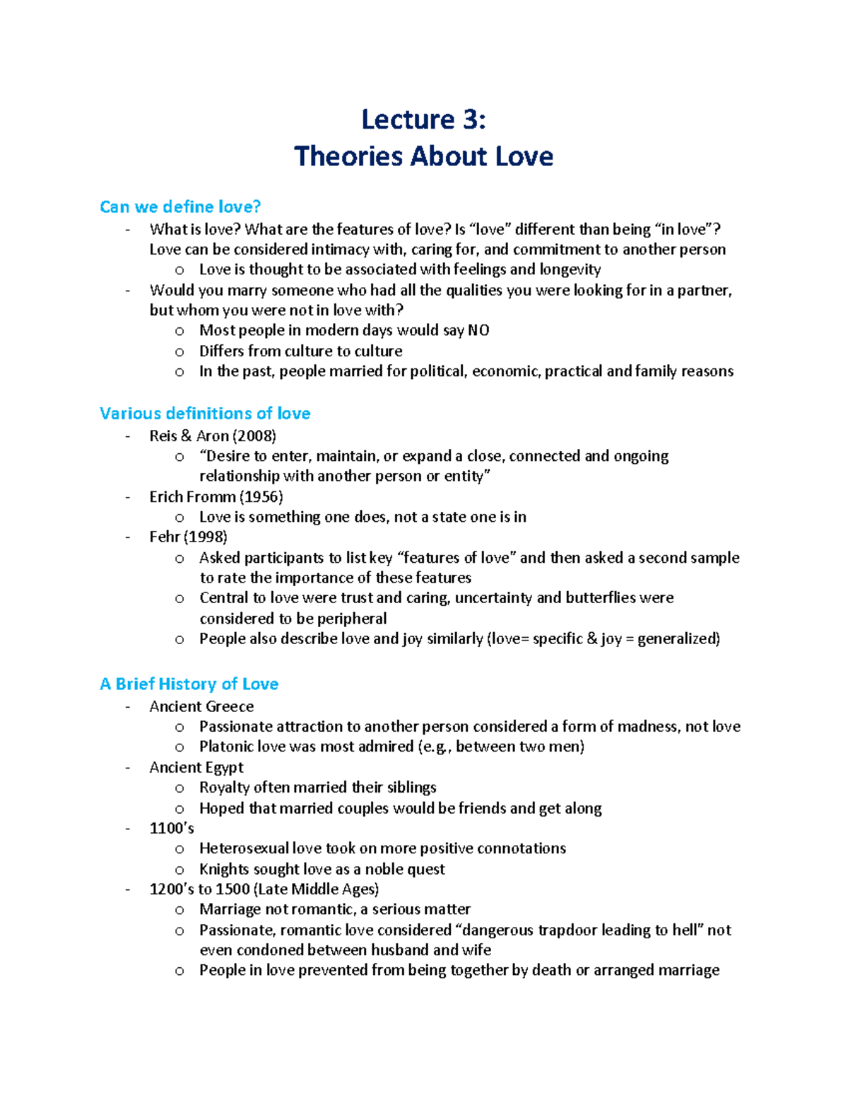 notes (dragged) 10 - Lecture 3: Theories About Love Can we define love ...