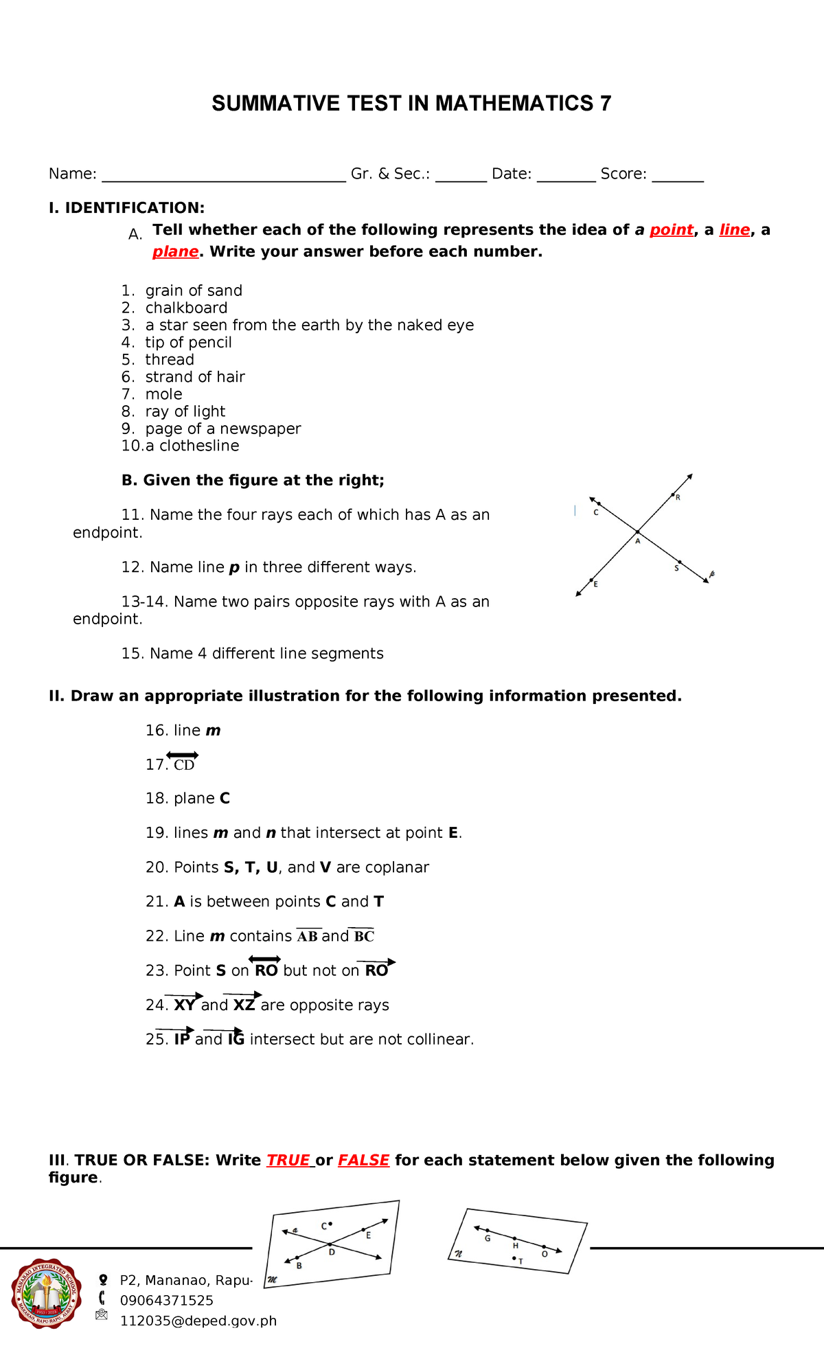 1st summative test in math - Copy - P2, Mananao, Rapu-Rapu, Albay ...