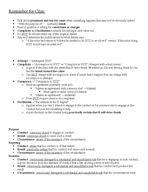 Common Law v MPC chart for criminal law - CRIM INAL LAW OUTLINE I ...