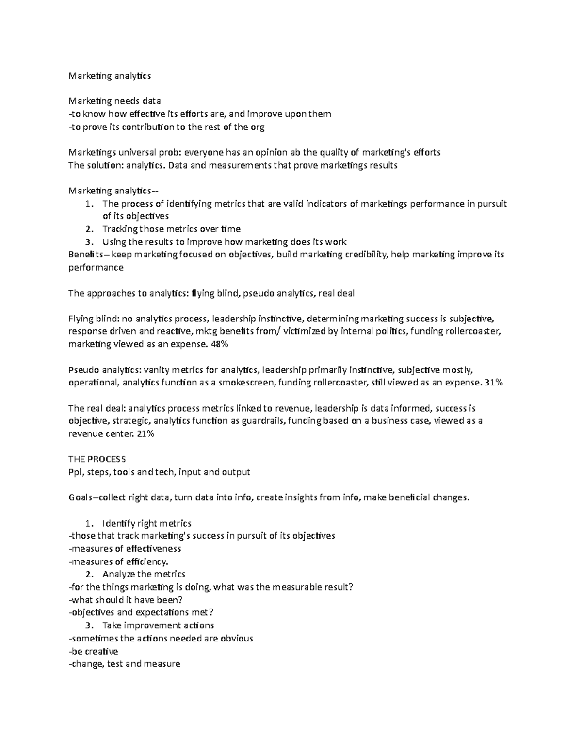 Weeks 2-4 - marketing analytics, marketing segmentation, and needs ...