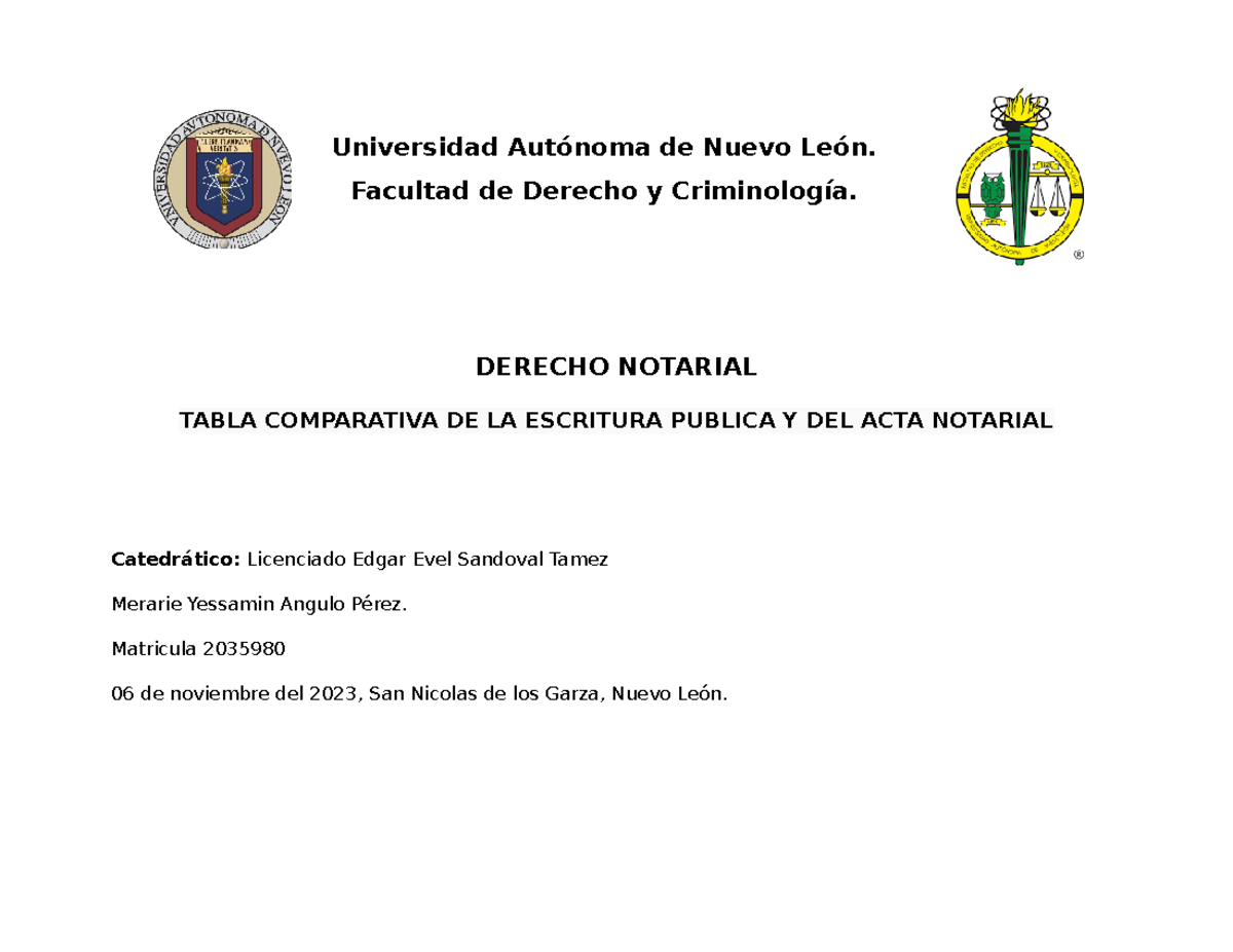 MYAP EV4 - Derecho notarial - Universidad Autónoma de Nuevo León ...