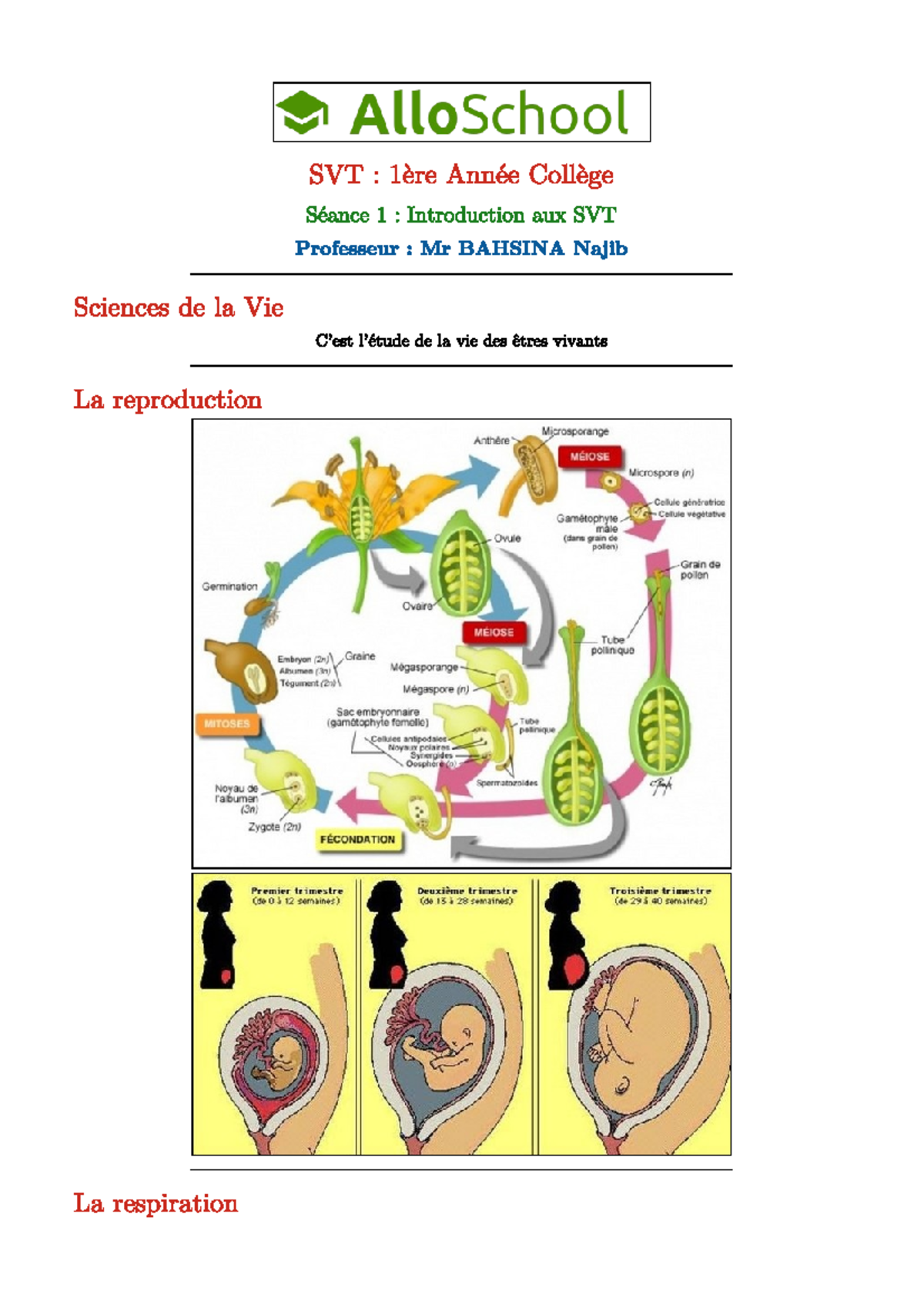 Seance 1 introduction aux svt sciences de la vie et la terre - Sciences ...