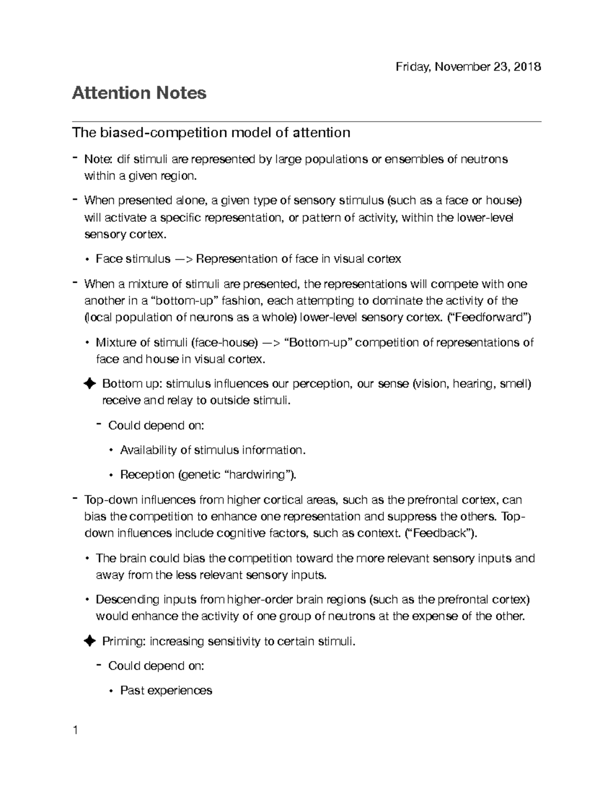 PSYC 251 - Attention Lecture Notes - Attention Notes The biased ...