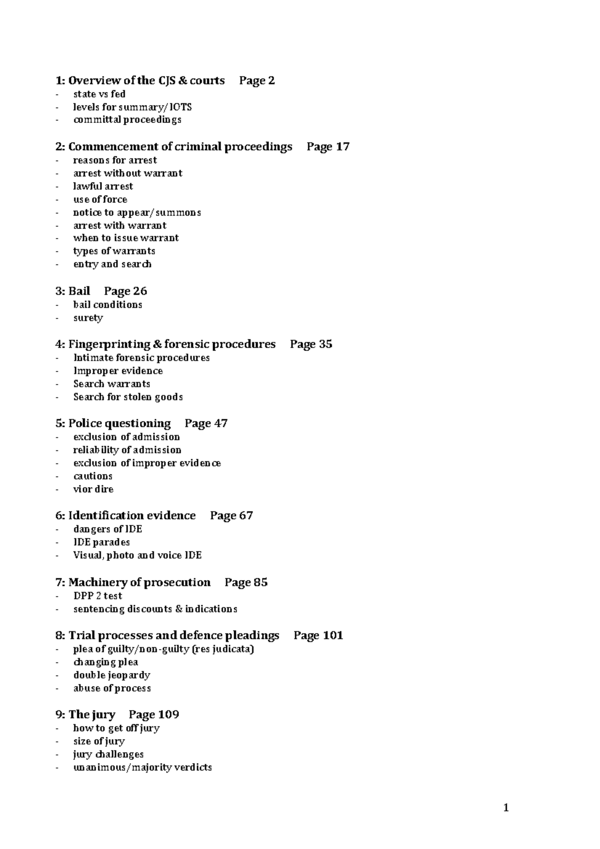 Criminal procedure notes - 1: Overview of the CJS courts Page 2 state ...