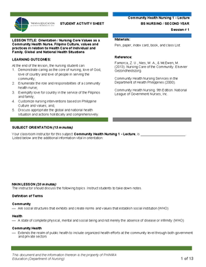 Session #14 SAS - Funda (Lec) - STUDENT ACTIVITY SHEET Fundamentals of ...