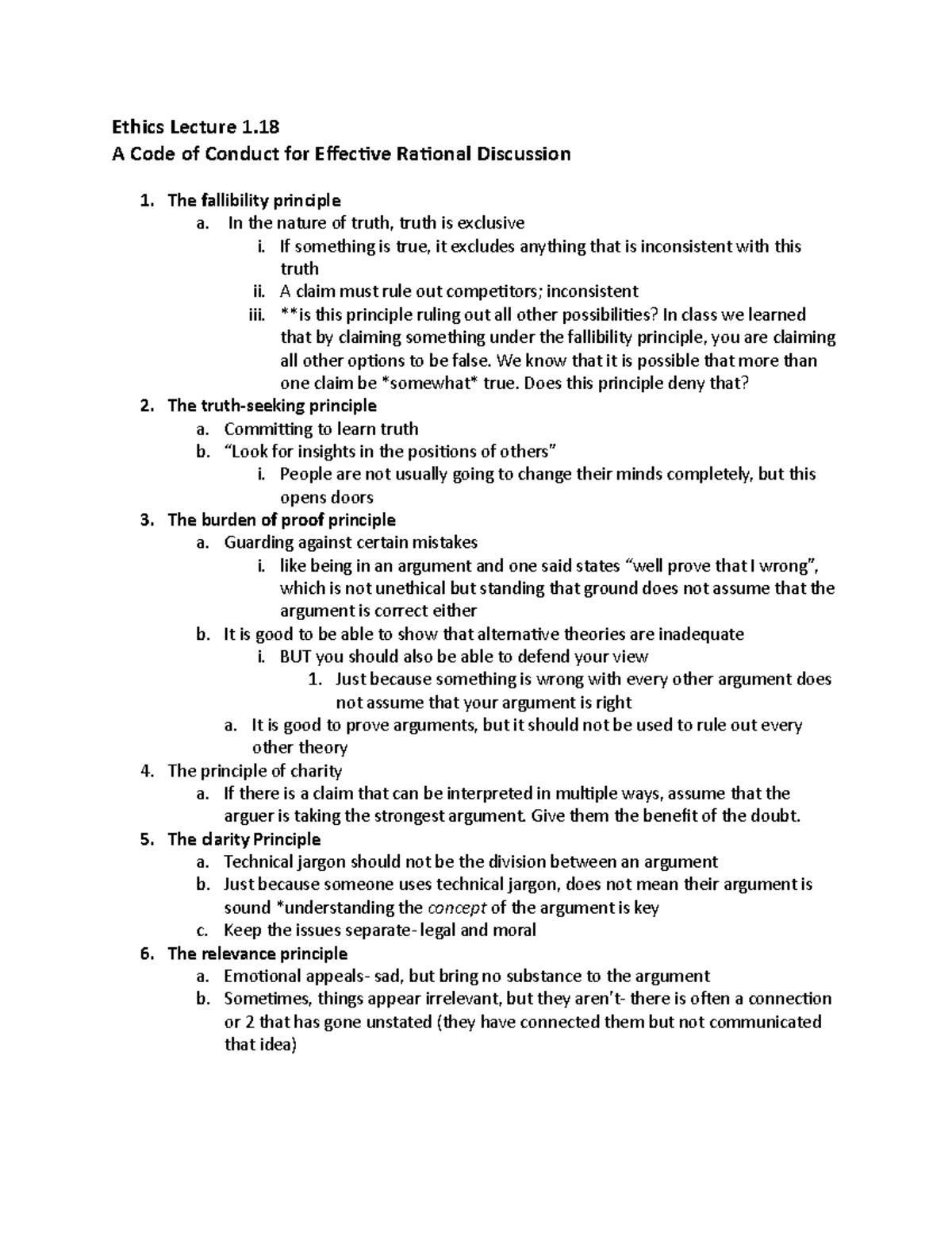 Ethics Lecture 1.18: A Code of Conduct for Effective Rational ...