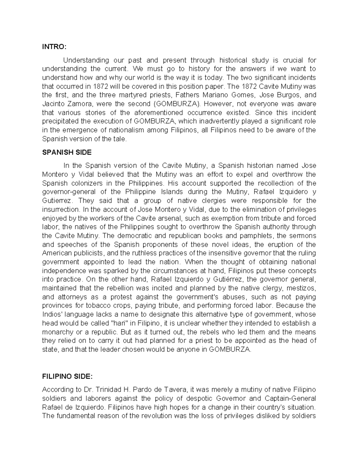 Position-Paper - POSITION PAPER - INTRO: Understanding our past and ...