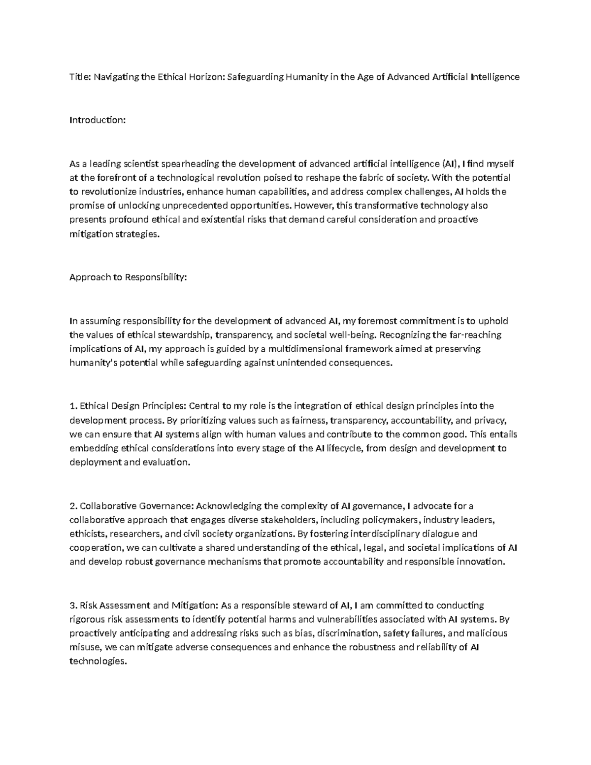 Essay to apply for a scholarship - Title: Navigating the Ethical ...