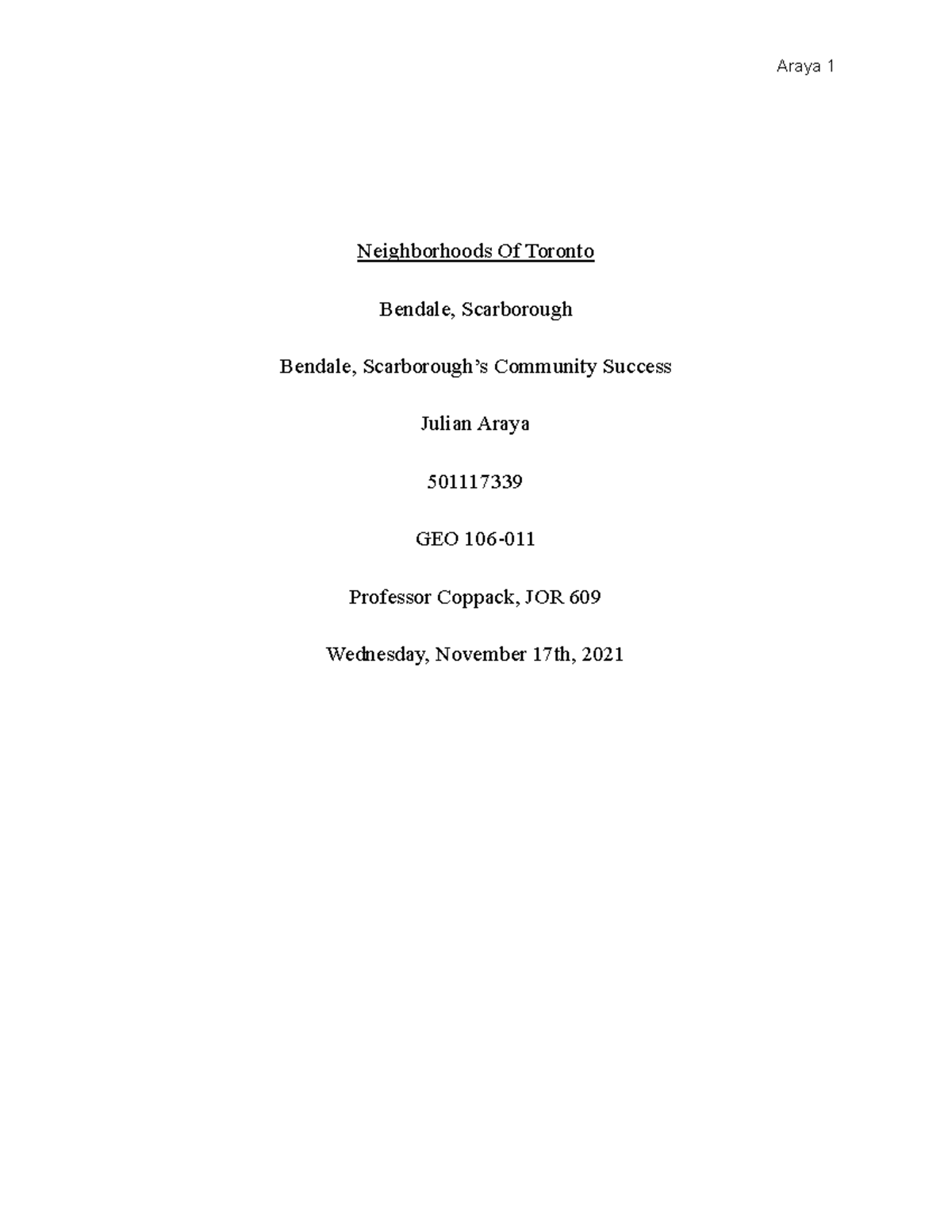 Geo Essay-Araya - do not copy work! ONLY TO HELP YOU HAVE AN EXAMPLE ...