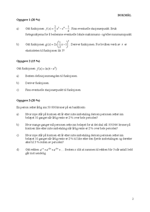 Formelhefte matte ntnu - Formelsamling i matematikk Andregradslikning 2 ax bx c 0 hvis 2 ba t 40 ...