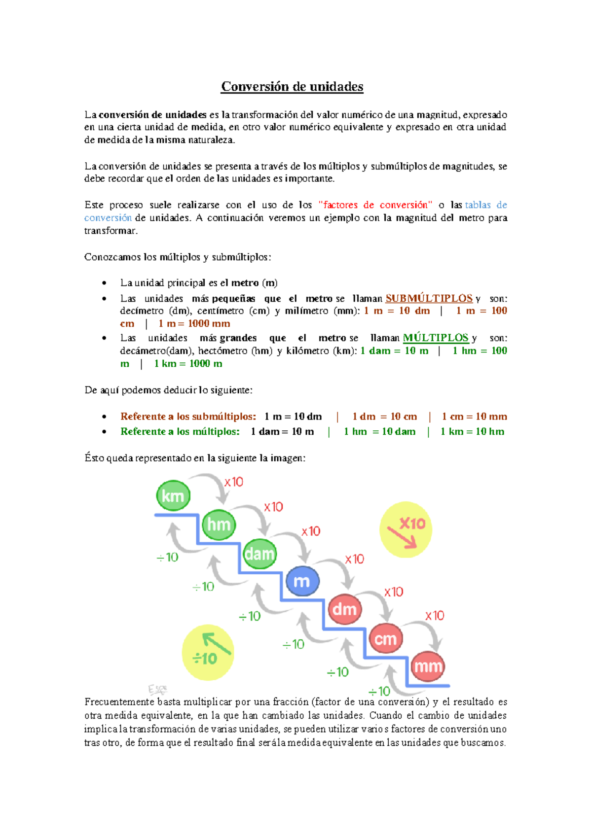 Conversión - documento para que recuerdes como realizar conversiones ...