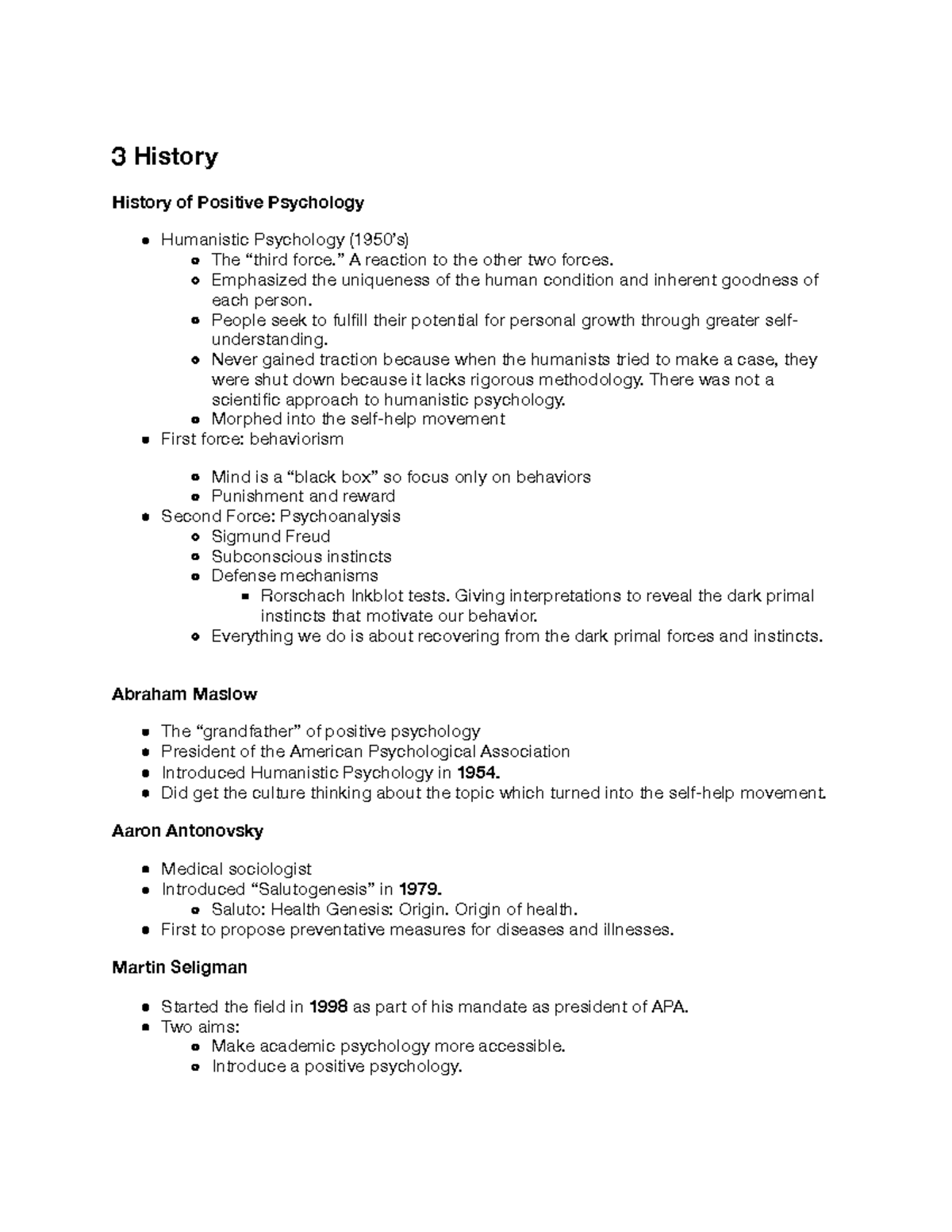 3 History - Lecture notes 3 - 3 History History of Positive Psychology ...
