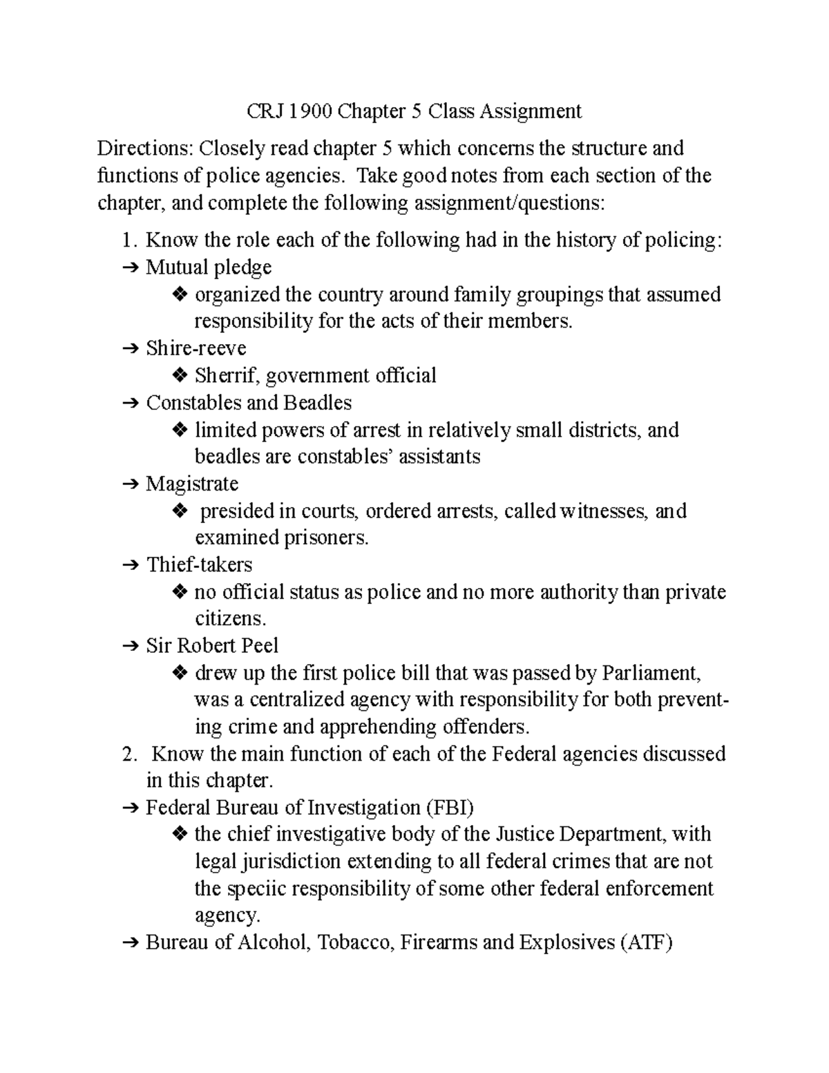 CRJ 1900 Chapter 5 Class Assignment - CRJ 1900 Chapter 5 Class ...