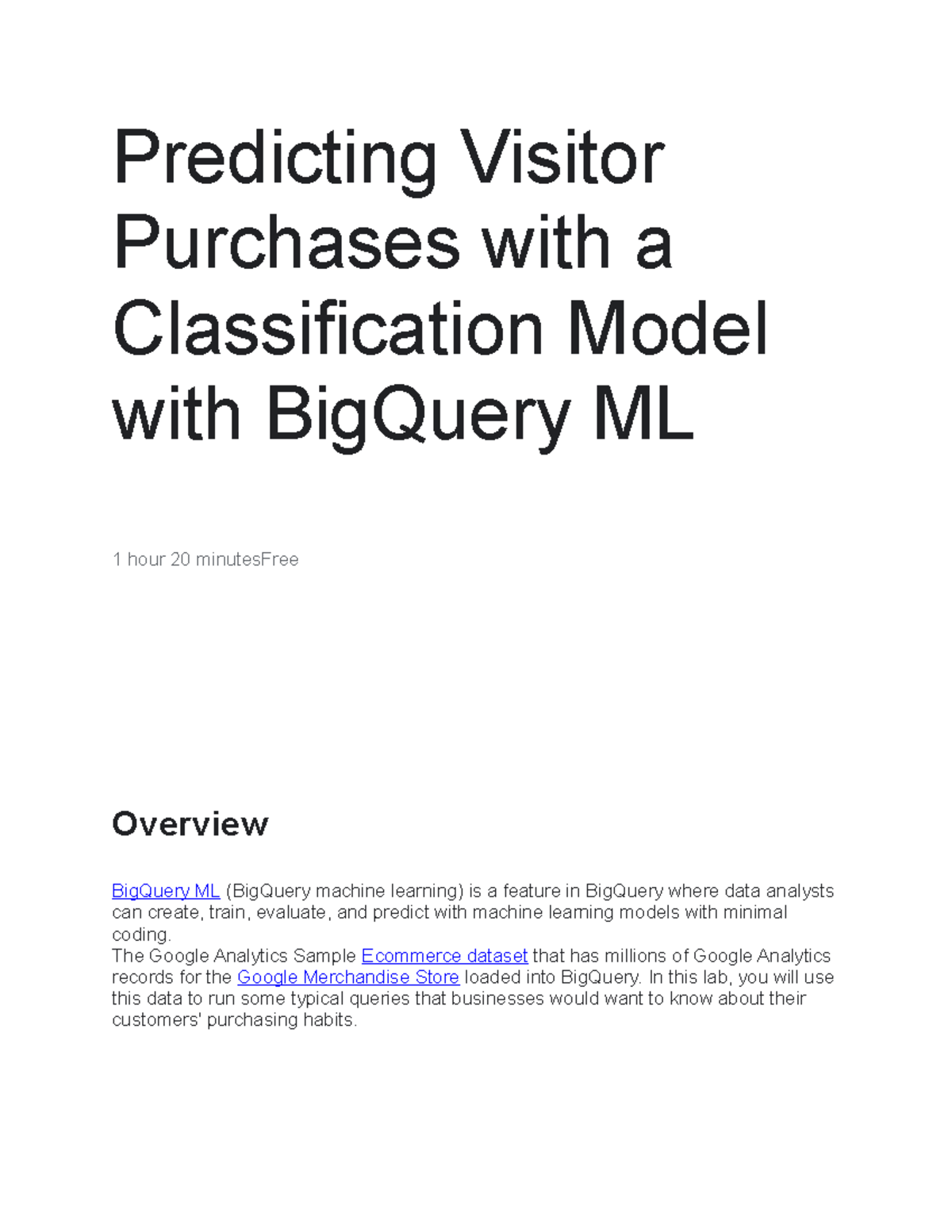 Predicting Visitor Purchases With A Classification Model With Big Query Ml Predicting Visitor