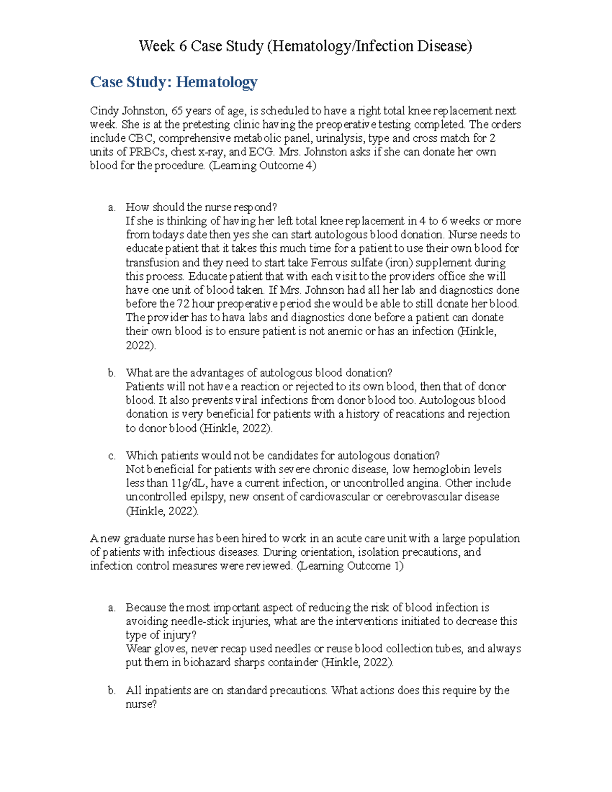 Week 6 Case Study Hematology-Infection Disease - Week 6 Case Study ...
