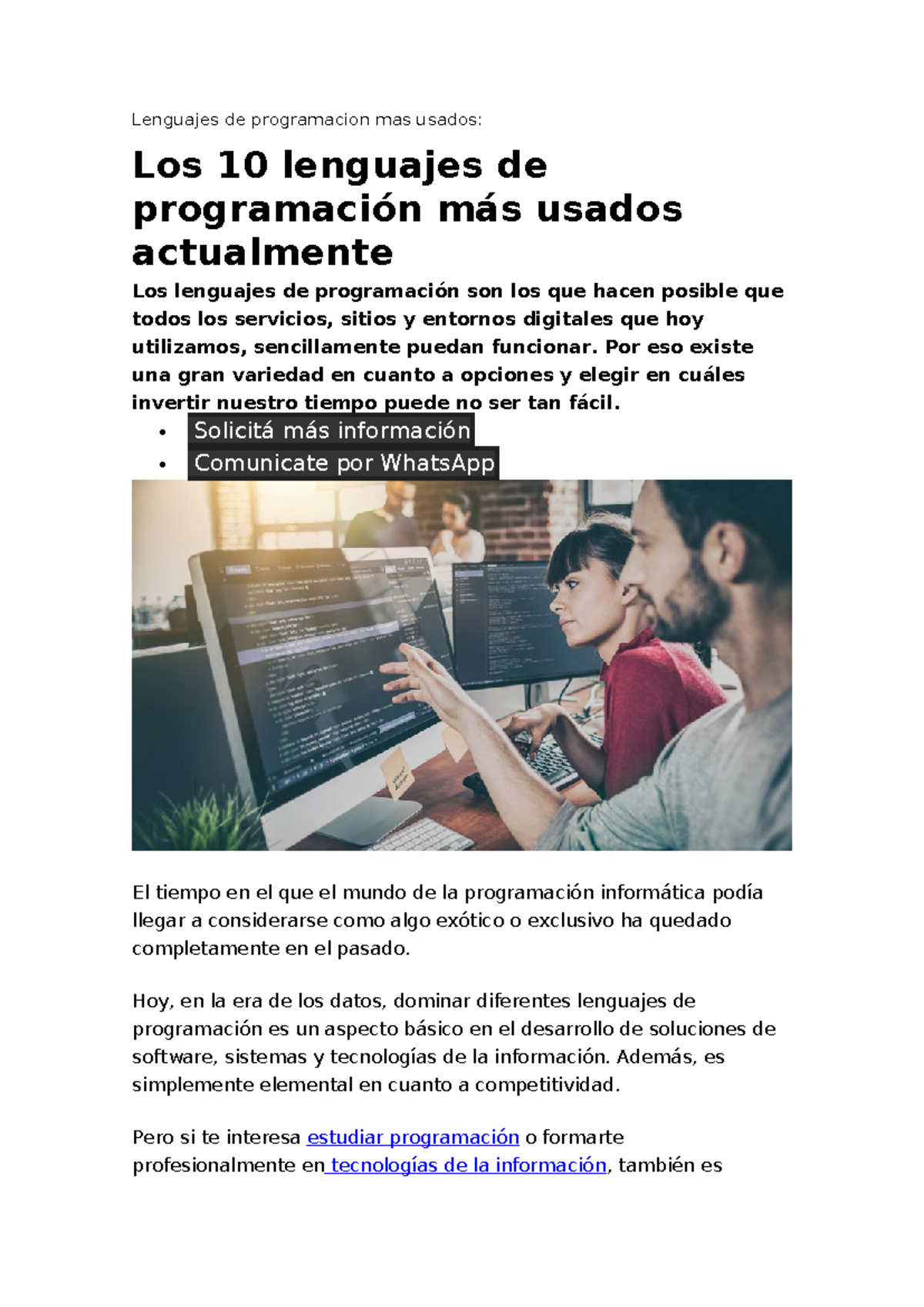 Lenguajes mas usados por los desarrolladores en el mundo IT 2017 top 10 ...