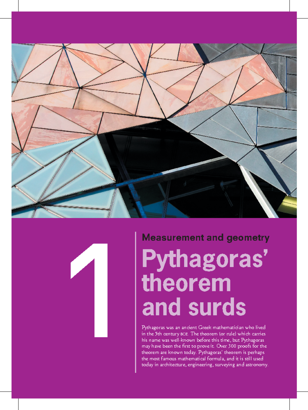 01. Pythagoras' Theorem and Surds - 1 ####### Measurement and geometry ...