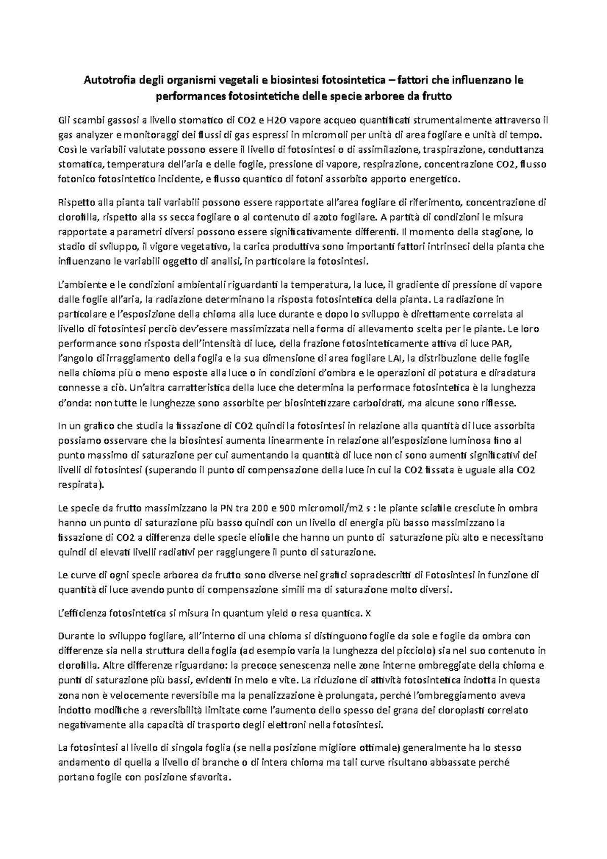 Autotrofia degli organismi vegetali e biosintesi fotosintetica - Così ...