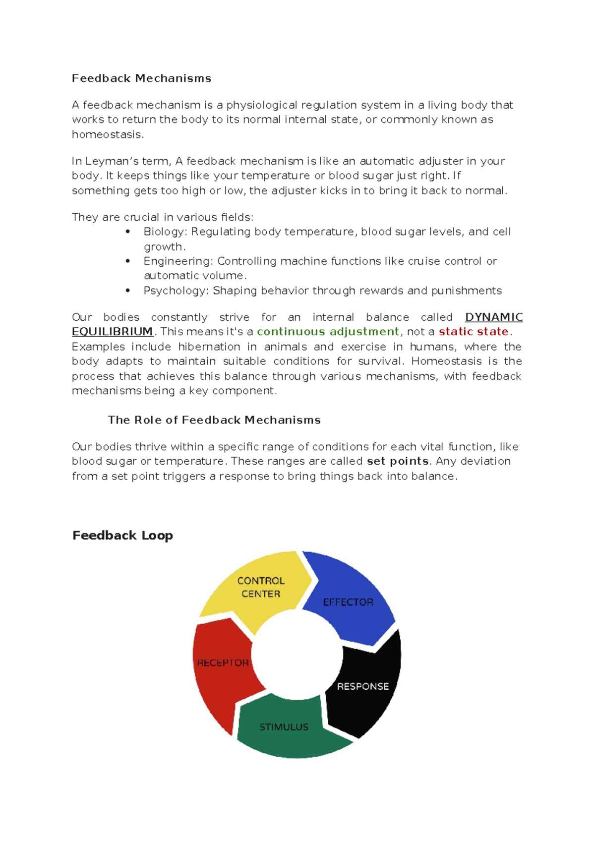 Feedback Mechanism - In Leyman’s term, A feedback mechanism is like an ...