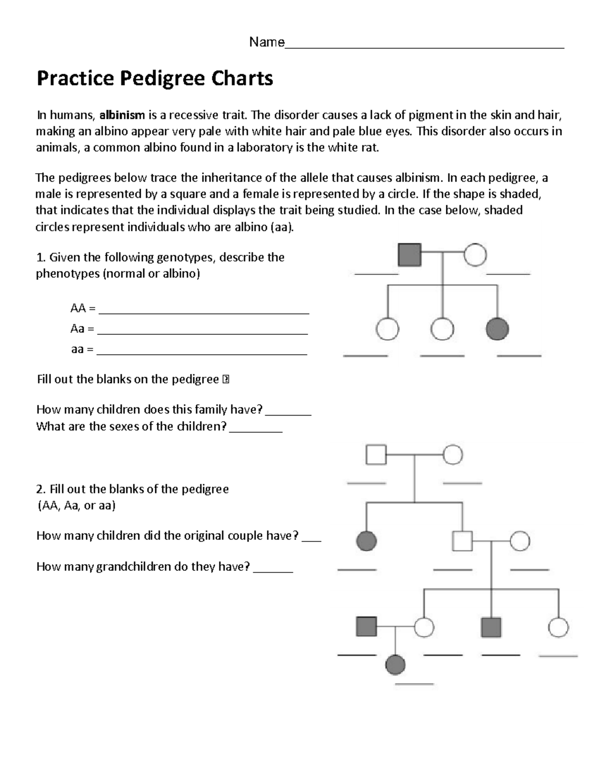 Analyze Pedigrees - N/A - Name ...