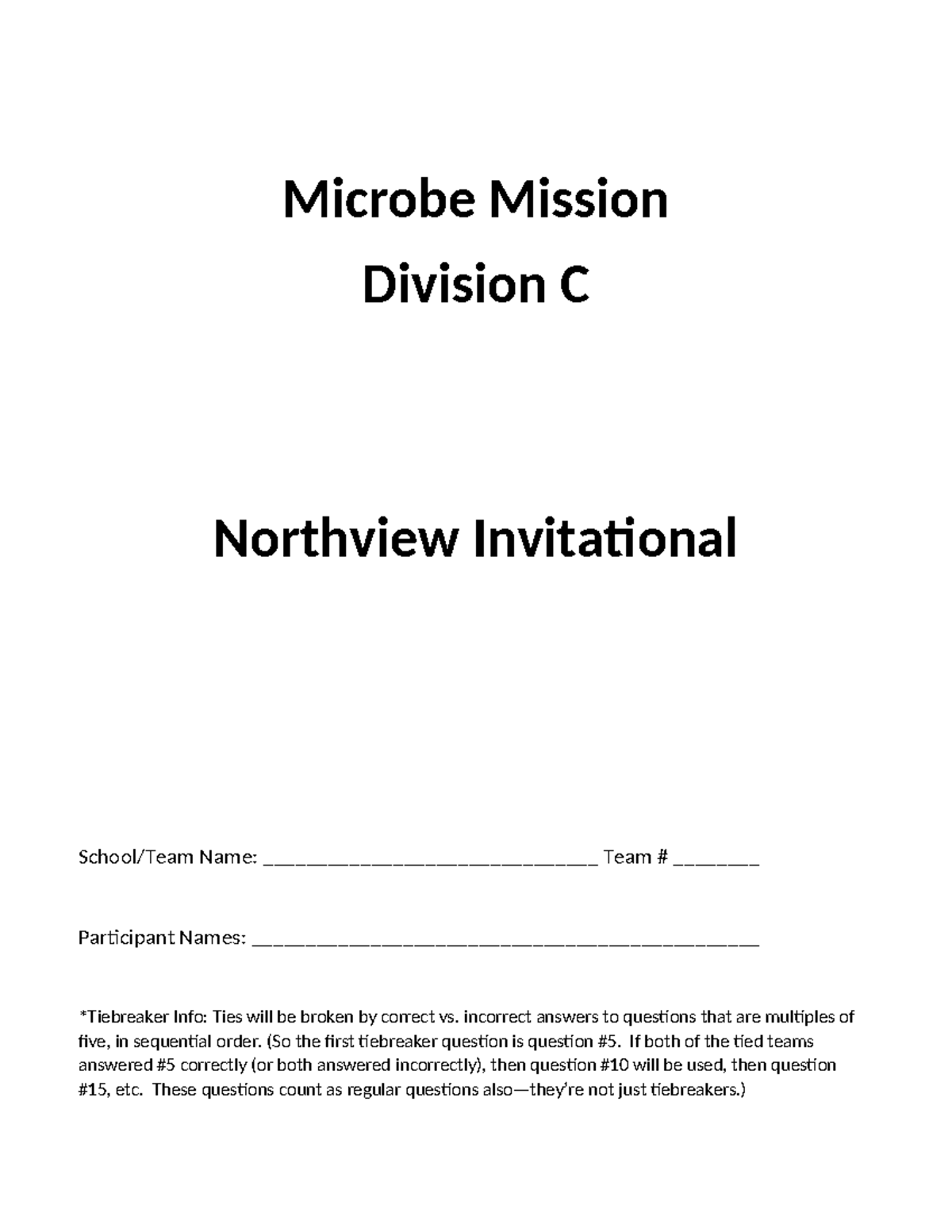 Northview Microbe Div C 2023 - Microbe Mission Division C Northview ...