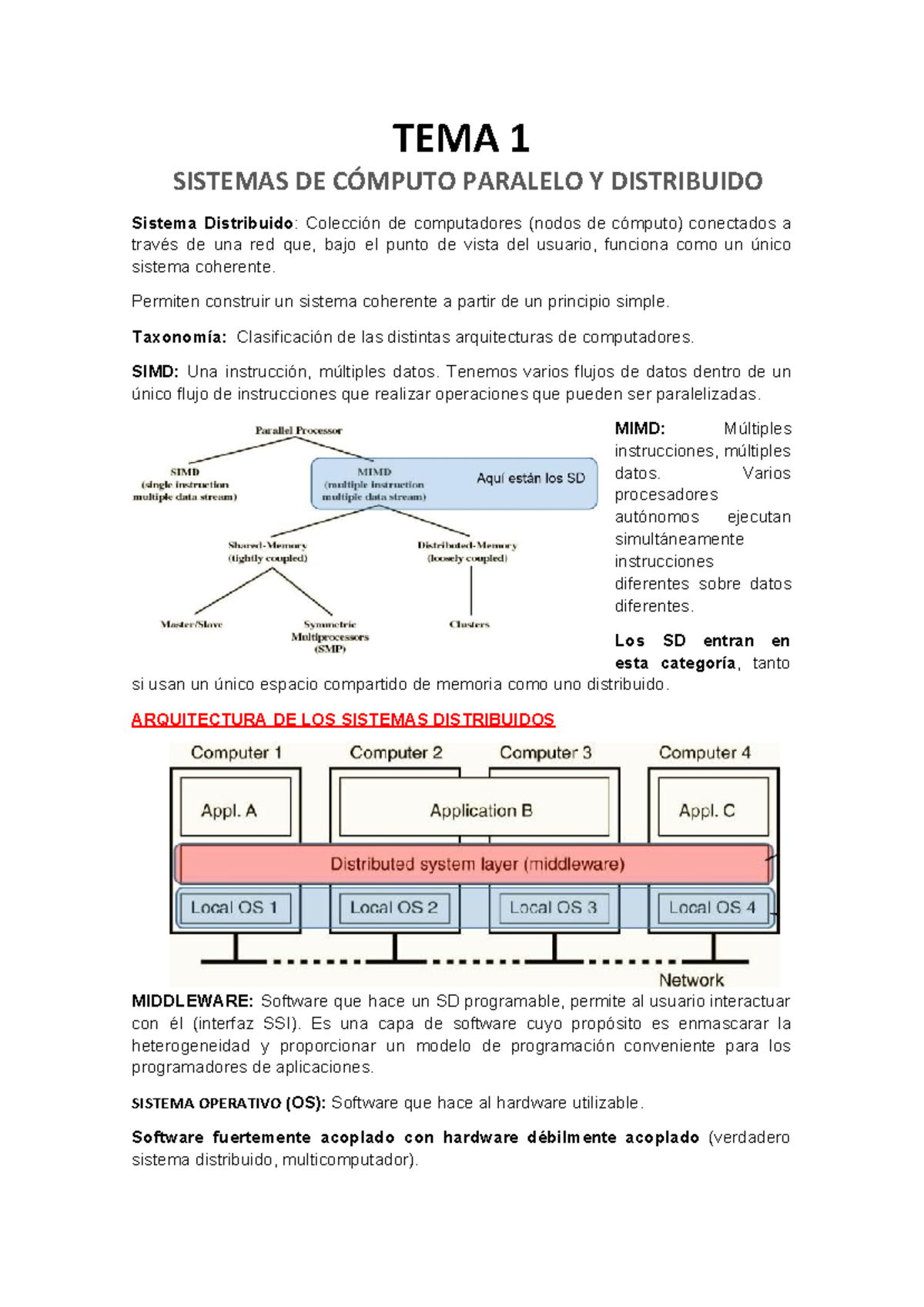 TEMA 1 - Sistemas de computo paralelo y distribuido - TEMA 1 SISTEMAS ...