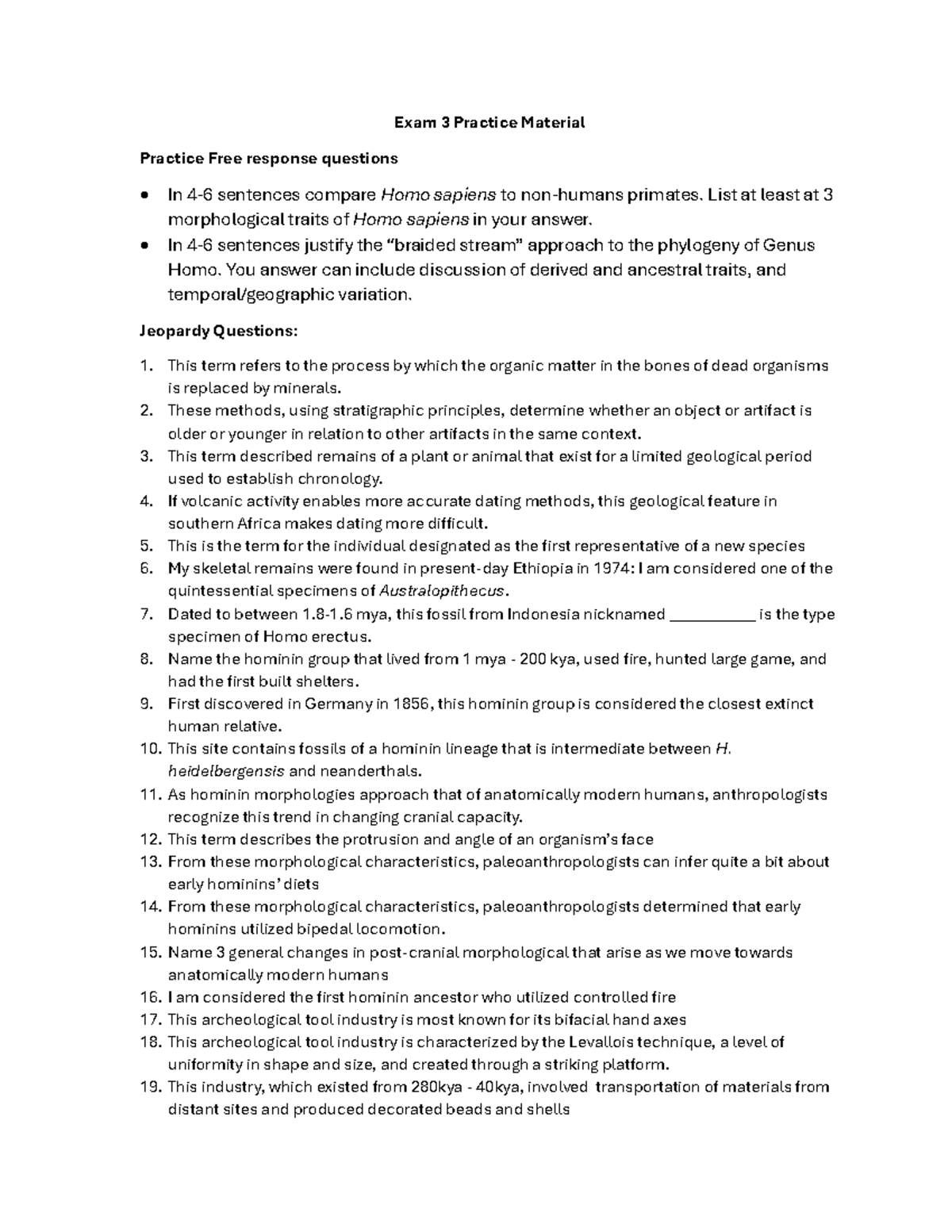 Exam 3 Review Session Material - Exam 3 Practice Material Practice Free ...