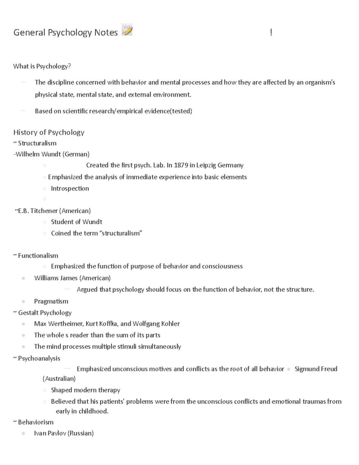 General Psychology Notes 📝 - General Psychology Notes! What is ...