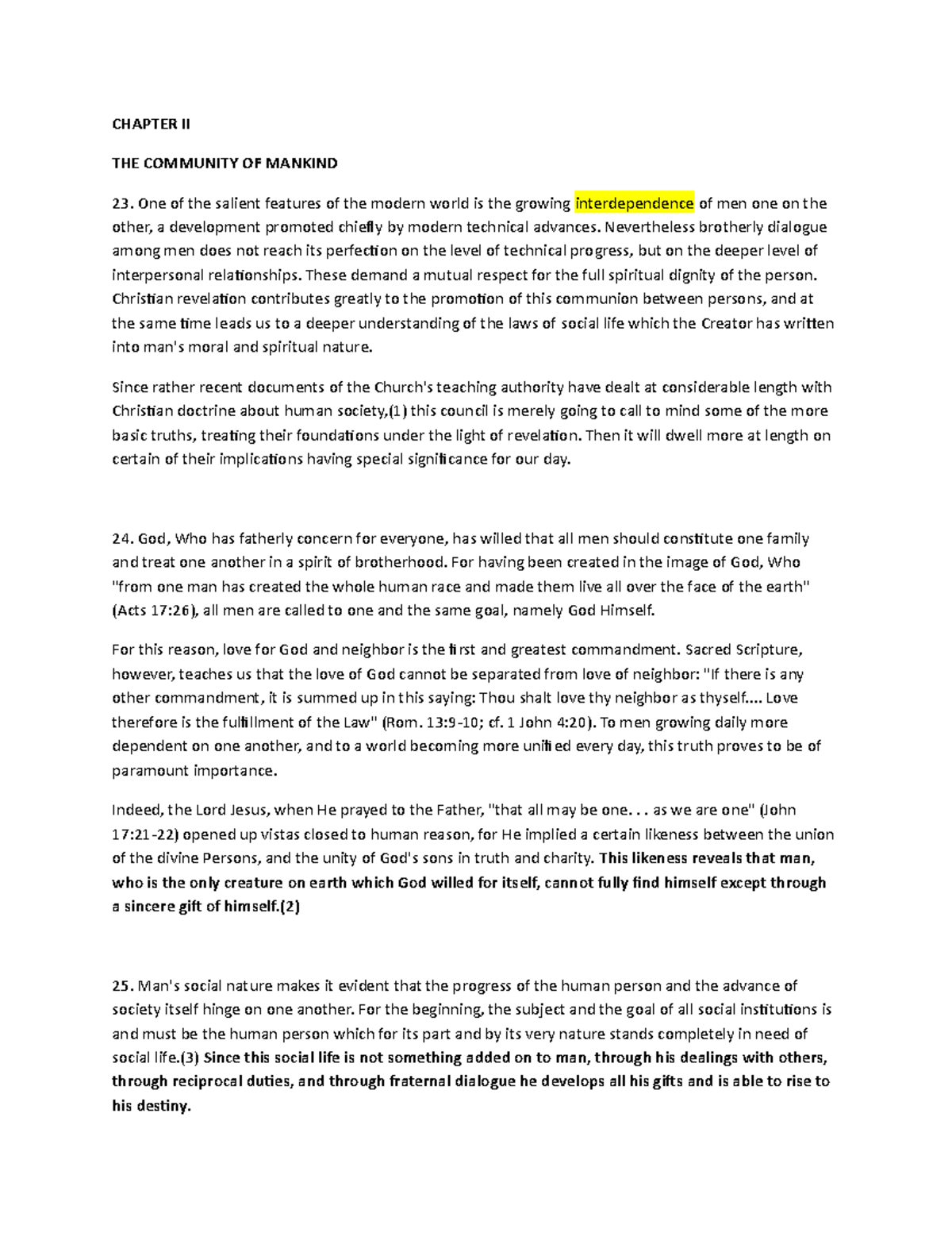 Chapter 2 The community of mankind - CHAPTER II THE COMMUNITY OF ...