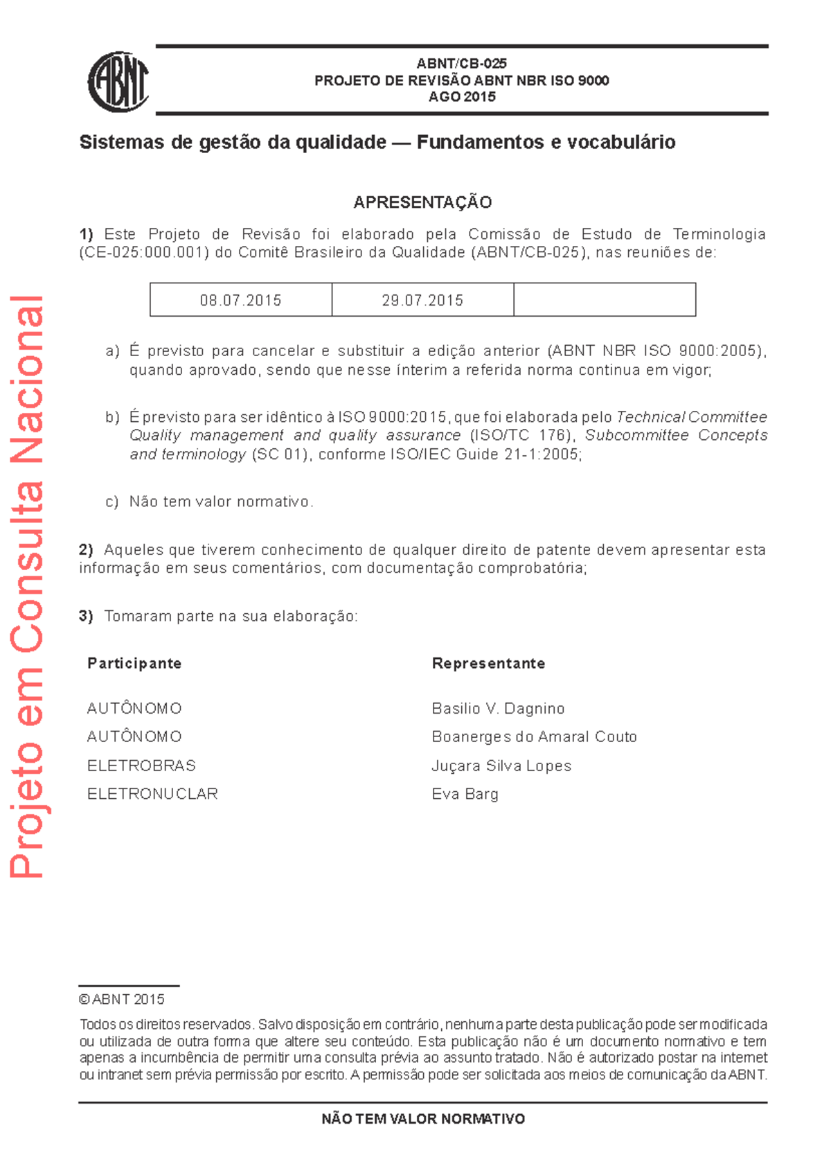 ISO 9000 - 2015 - asdasdf asdfa - PROJETO DE REVISÃO ABNT NBR ISO 9000 ...