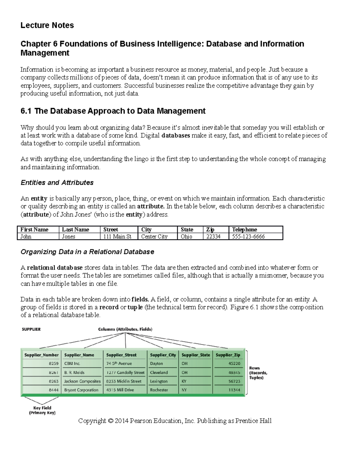 Chapter 6 - Lecture Notes Chapter 6 Foundations of Business ...