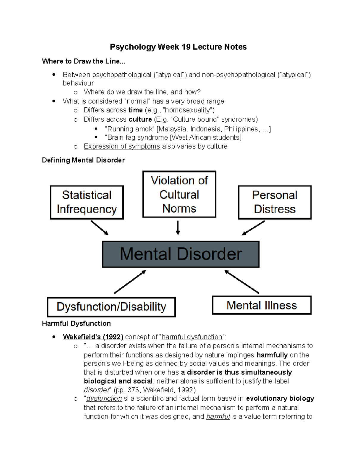 Psychology Week 19 Lecture Notes - Psychology Week 19 Lecture Notes ...