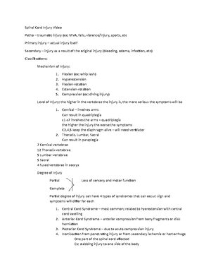 Evolve SCI Case Study FA 21 - Case Study Spinal Cord Injury Scenario T ...